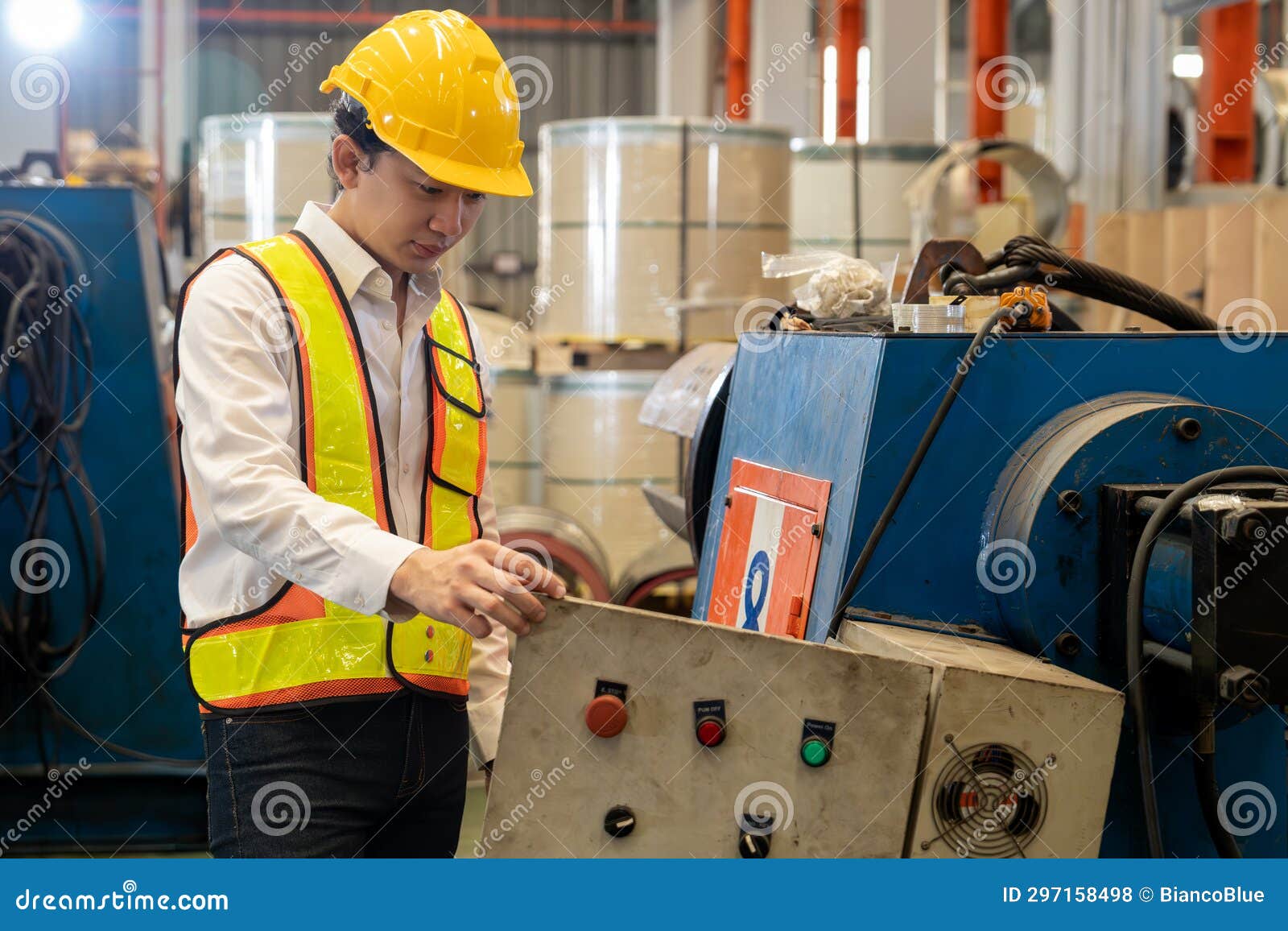 Proficient Machine Operator Working on Metalwork Machinery ...