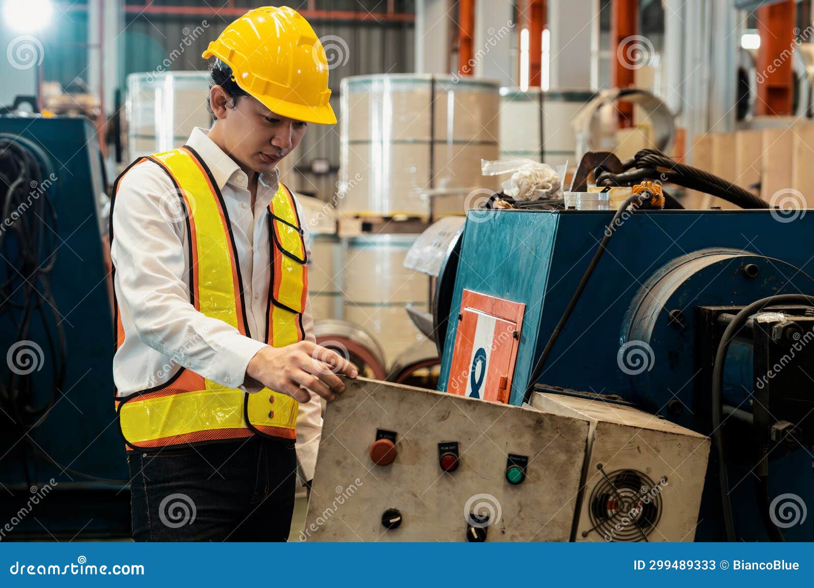 Proficient Machine Operator Working on Metalwork Machinery ...