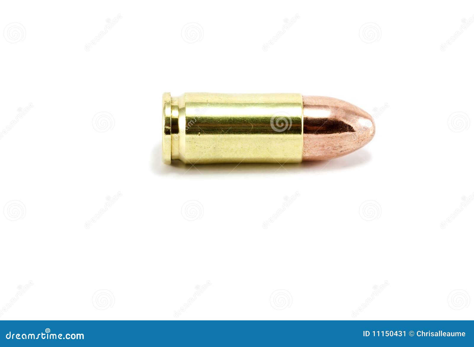 Profiel van een 9mm kogel stock afbeelding. Afbeelding bestaande uit ...