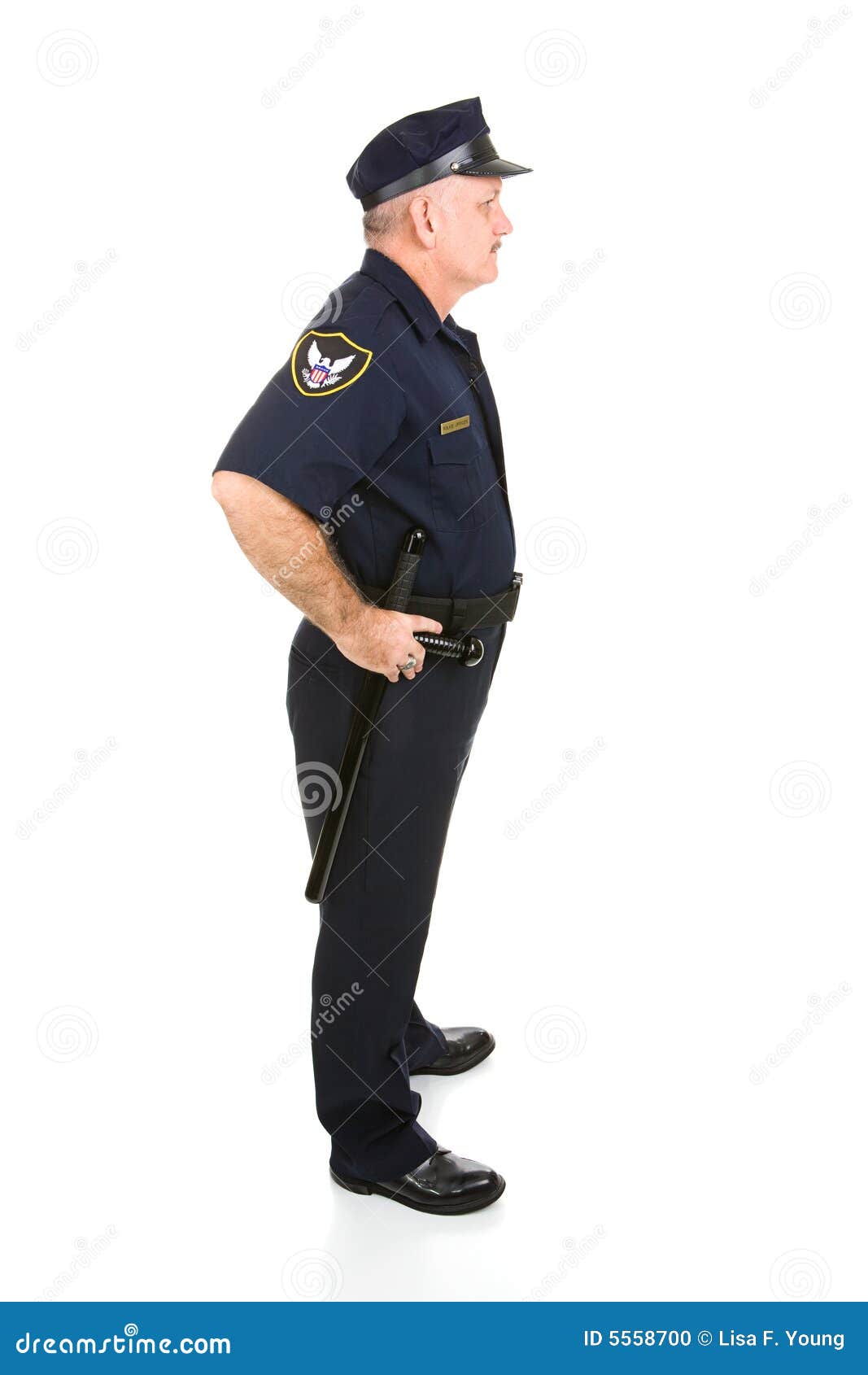 Profiel Van Het Lichaam Van De Politieman Het Volledige Stock Foto ...