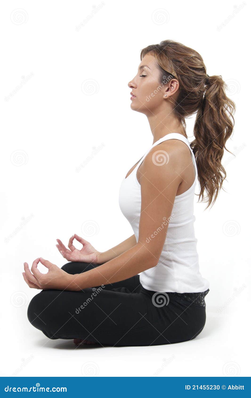 Profil de yoga photo stock. Image du tranquille, loisirs - 21455230