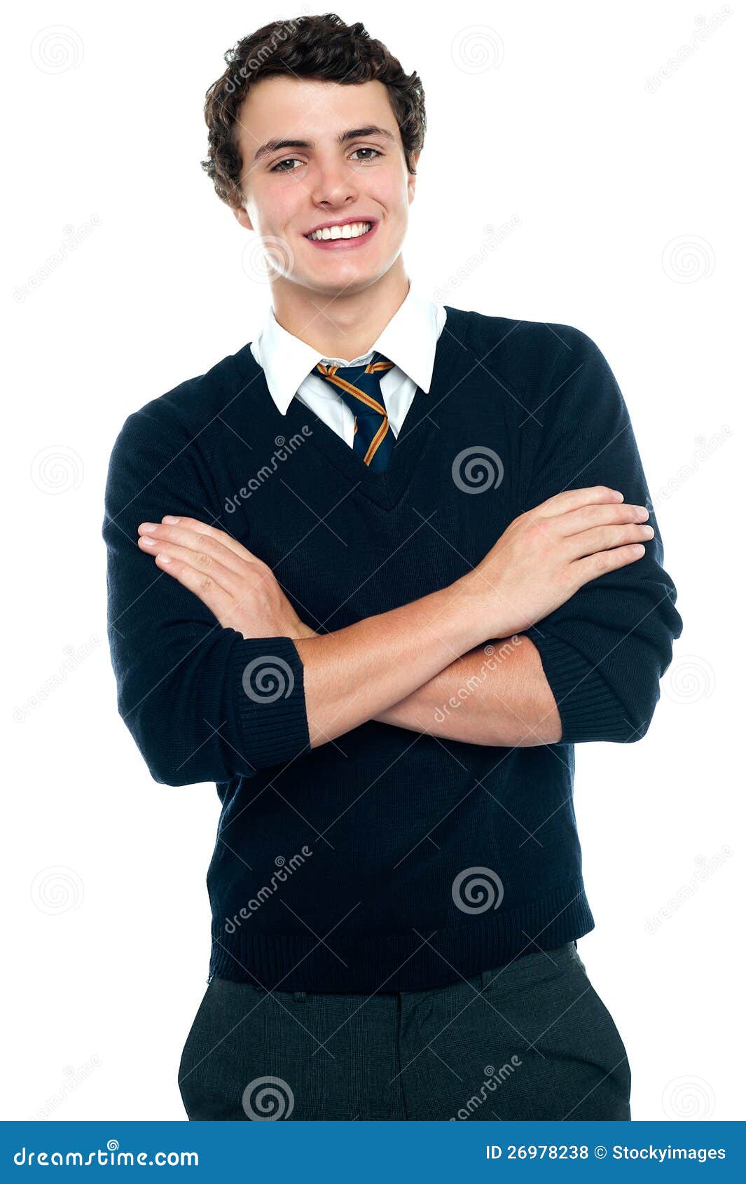 Profil Schoss Von Einem Gehenden Jugendlichen Der Schule Stockfoto ...