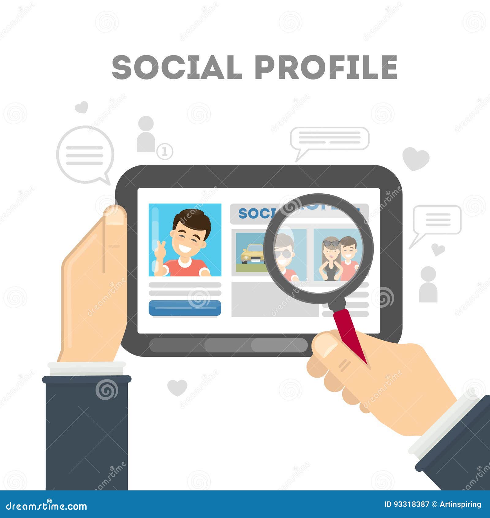 Profil Social Dans Le Media Illustration de Vecteur - Illustration du ...