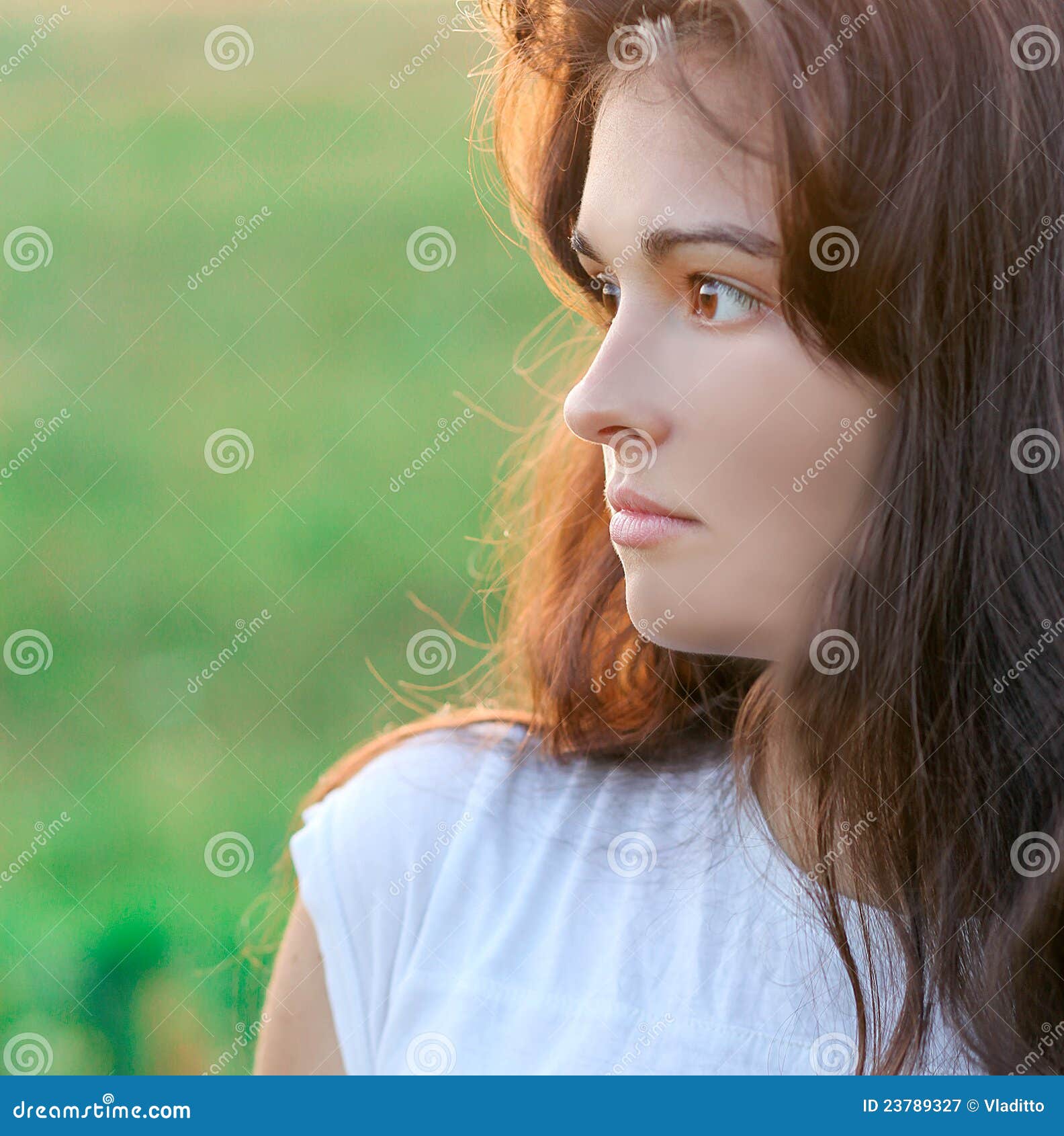 Profile of Adorable Young Girl Stock Image - Image of gaze, lady: 23789327