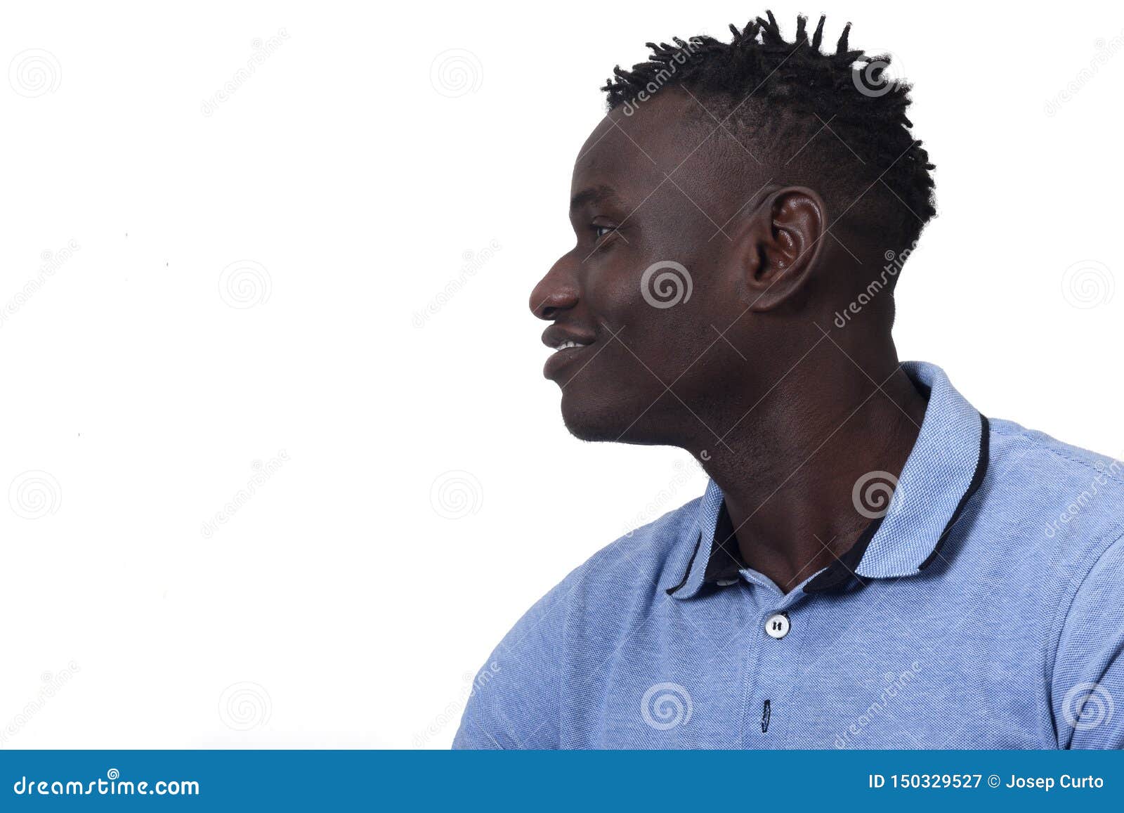 Profile of a African Man on White Backgroud Stock Image - Image of ...