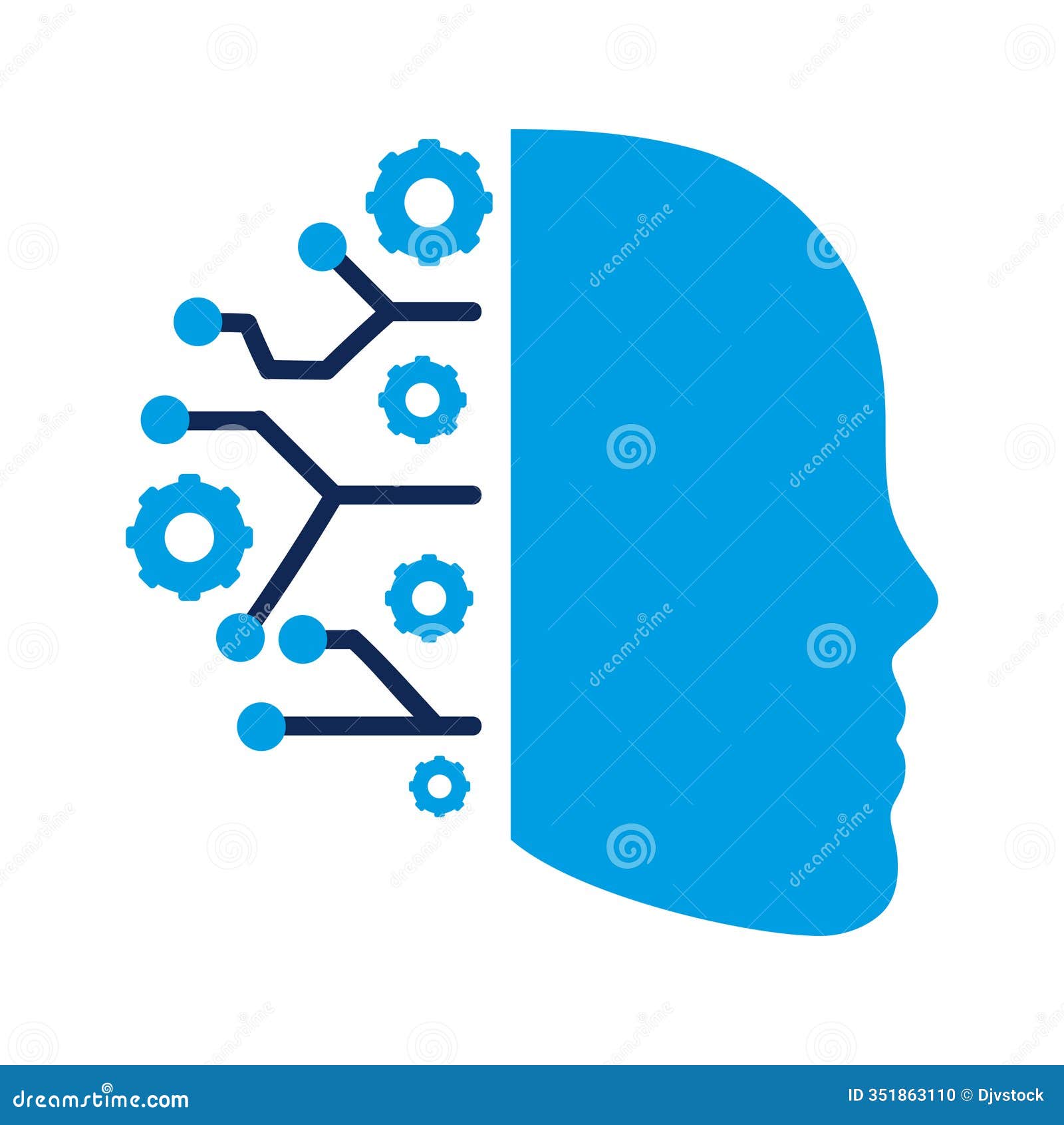 Profile ai robot brain stock illustration. Illustration of cyber ...