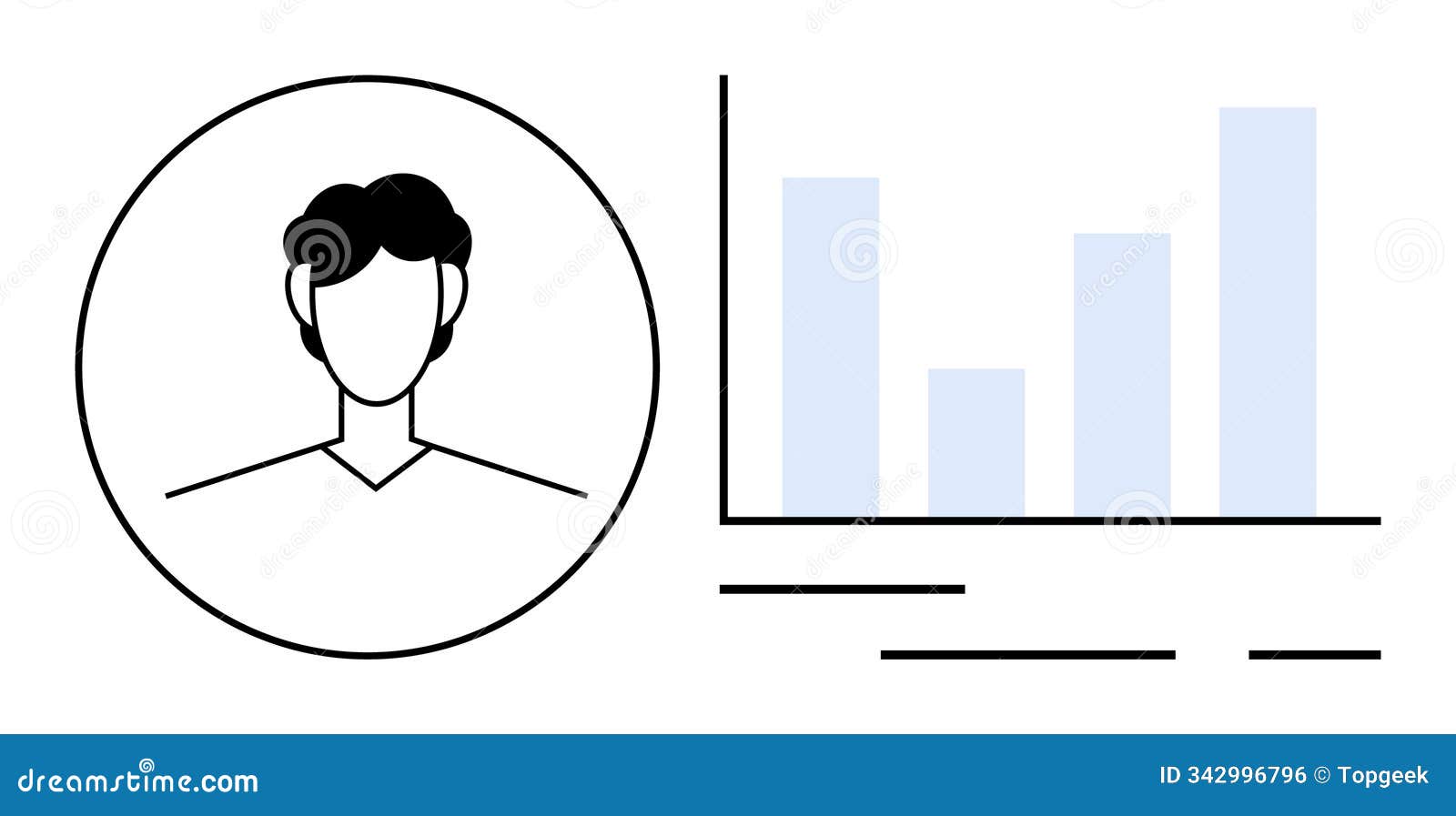 Profile Avatar Next To Bar Graph Representing Data Analysis and ...