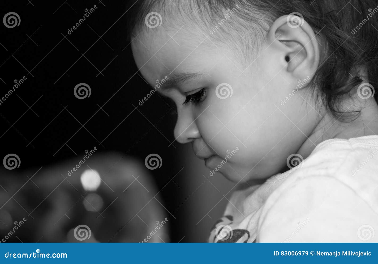 Profile of baby girl stock image. Image of black, cute - 83006979