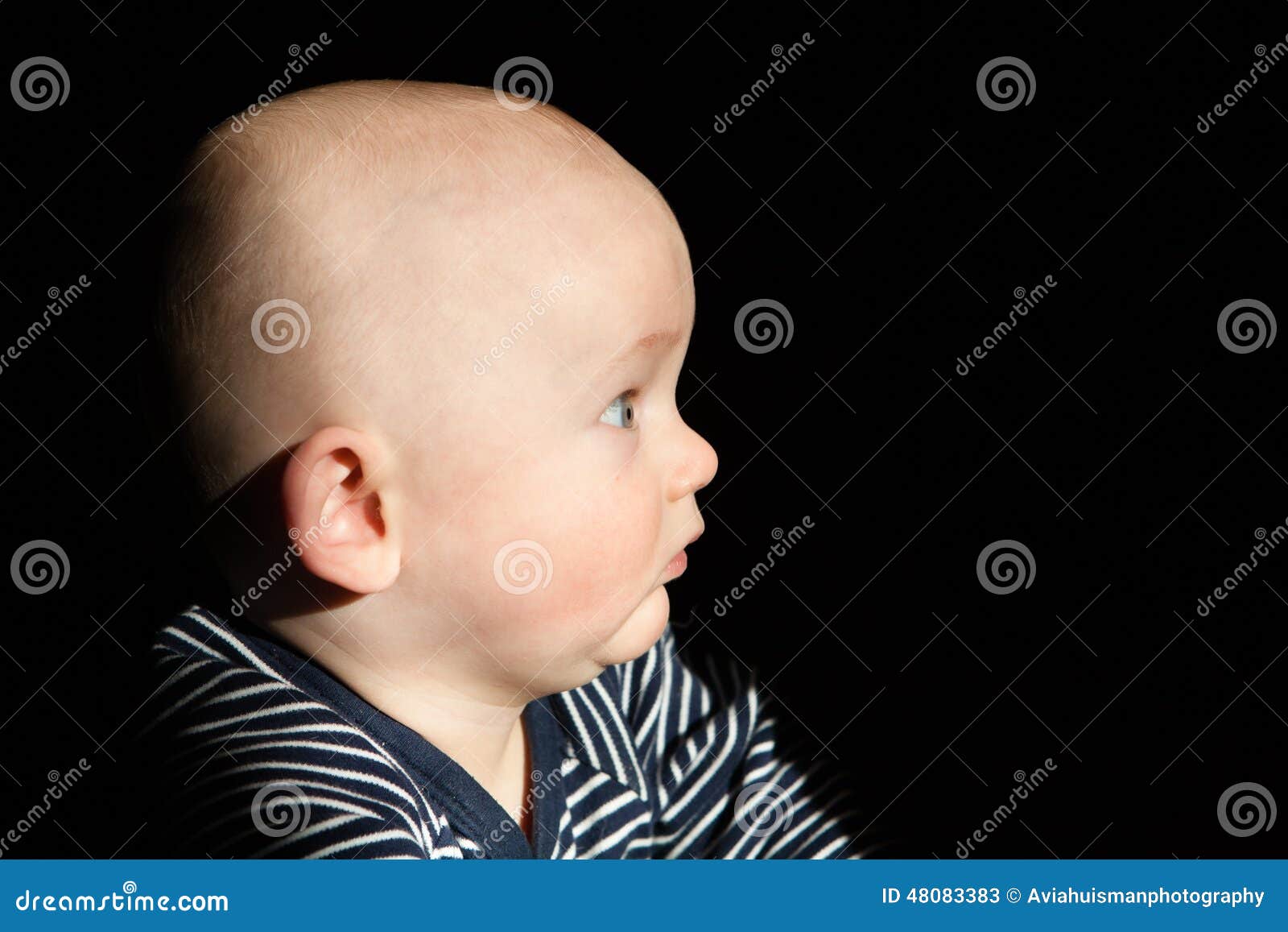 Profile of a Baby Looking To the Side Stock Image - Image of healthy ...