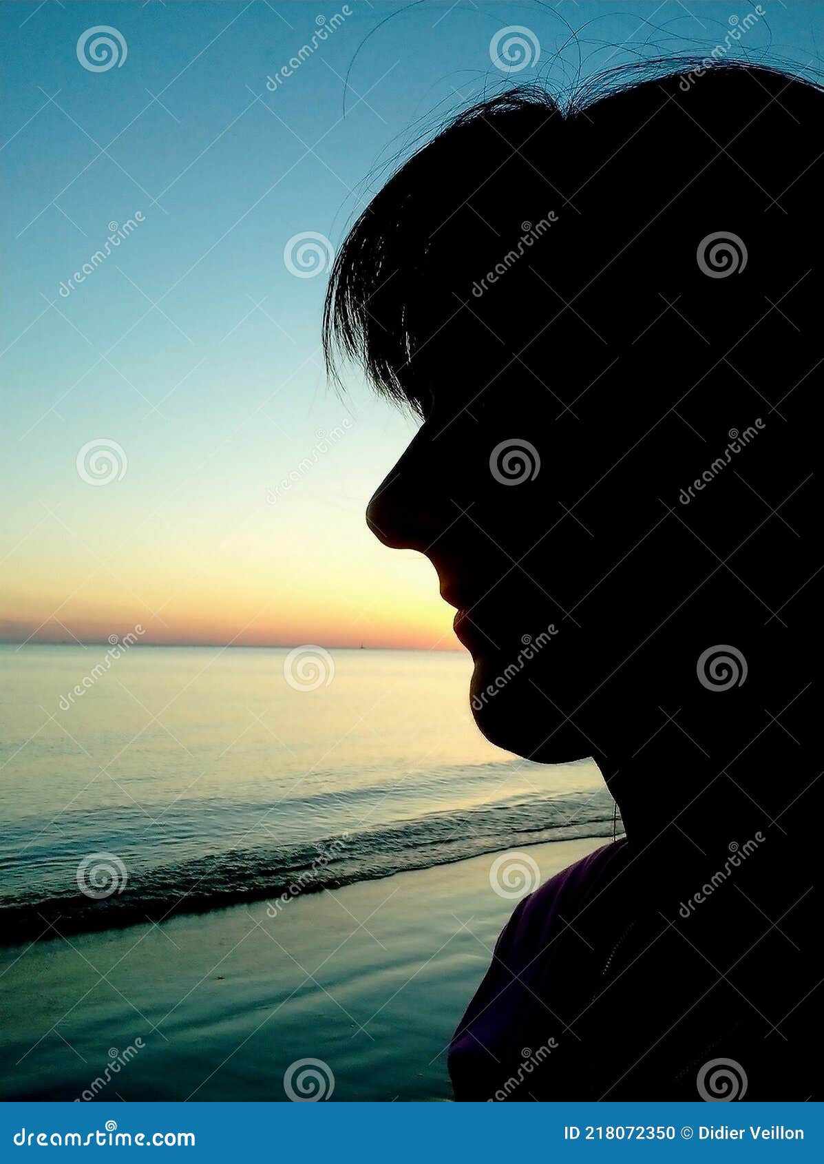 Profile in backlight stock photo. Image of wave, seaside - 218072350