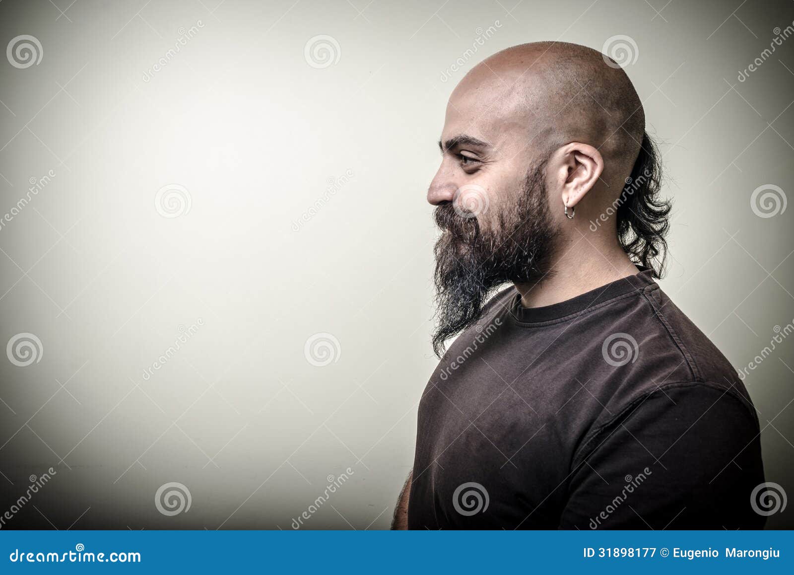 Profile bearded man stock image. Image of studio, caucasian - 31898177