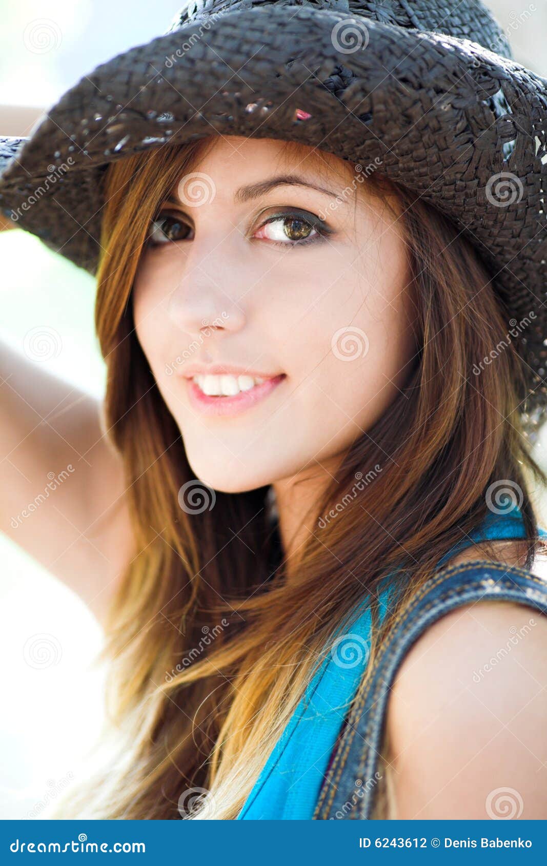 Profile of Beautiful Smiling Girl Stock Photo - Image of caucasian ...