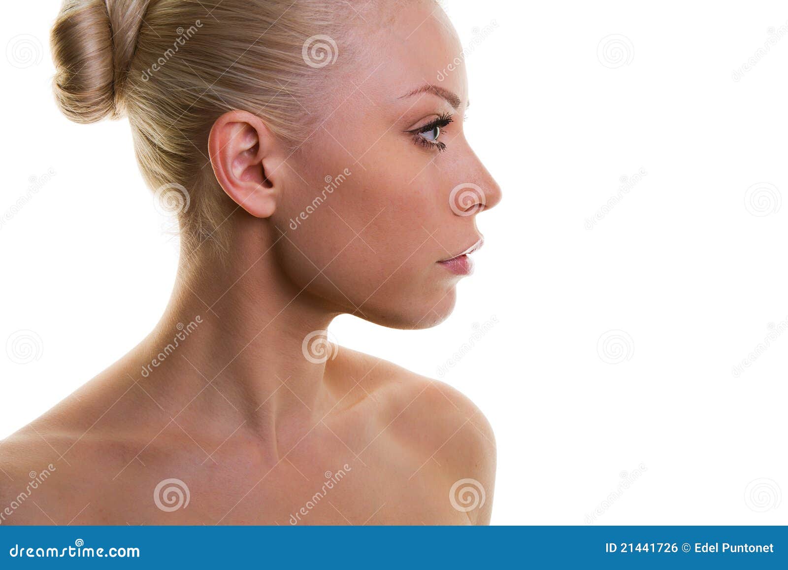 Profile of a Beautiful Woman with a Fresh Skin Stock Photo - Image of ...