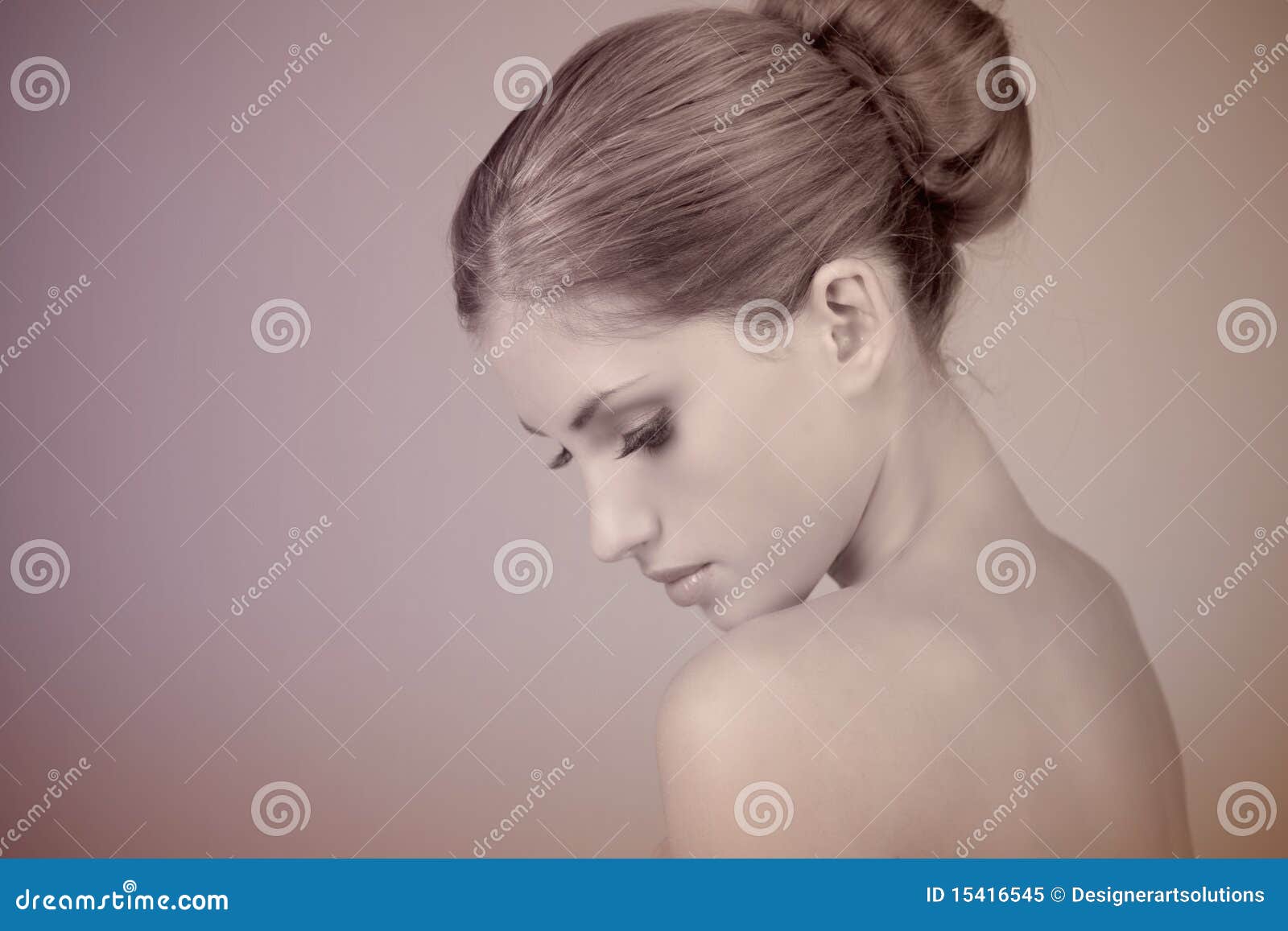 Profile of a Beautiful Young Woman Stock Image - Image of elegance ...