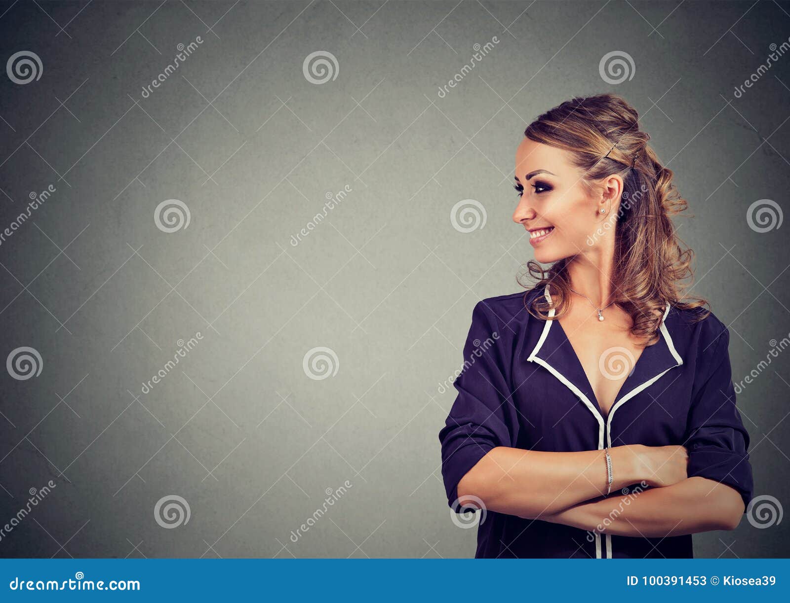 Profile of Beautiful Woman Smiling Stock Image - Image of independent ...