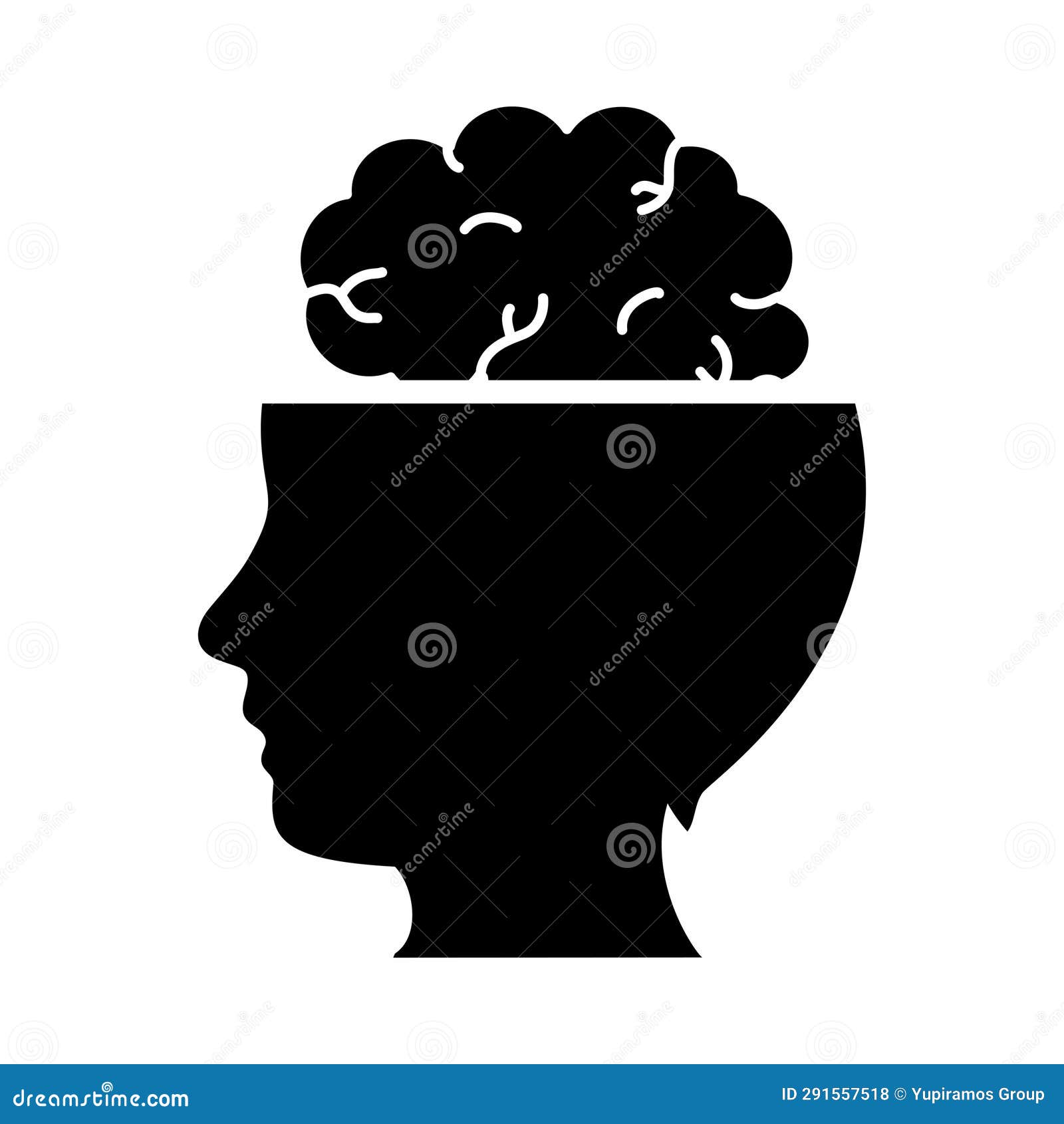 Profile Brain Icon Illustration Stock Vector - Illustration of head ...