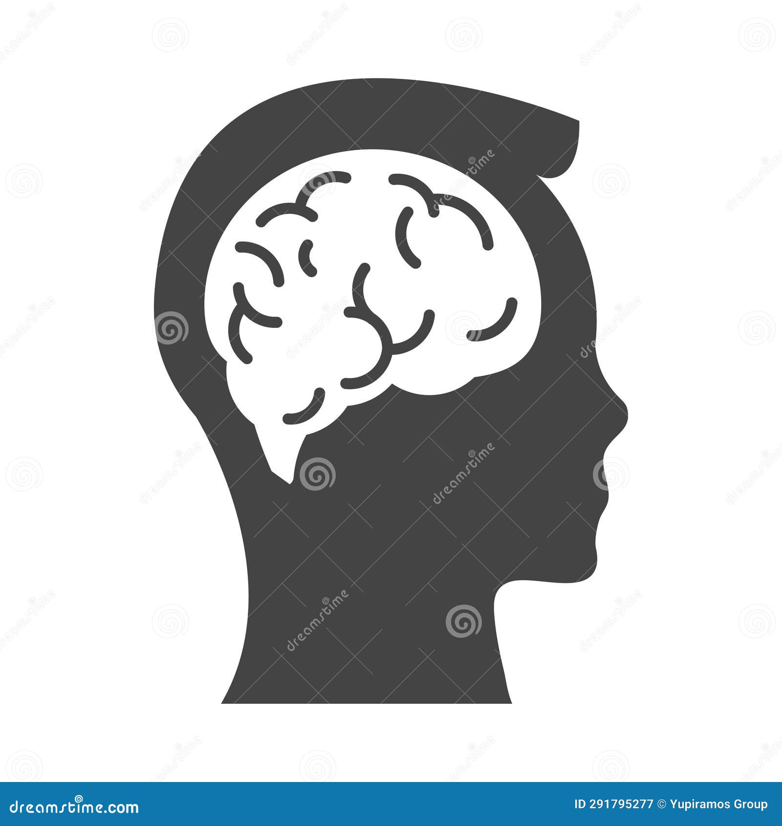 Profile Brain Icon Man Design Stock Illustration - Illustration of ...