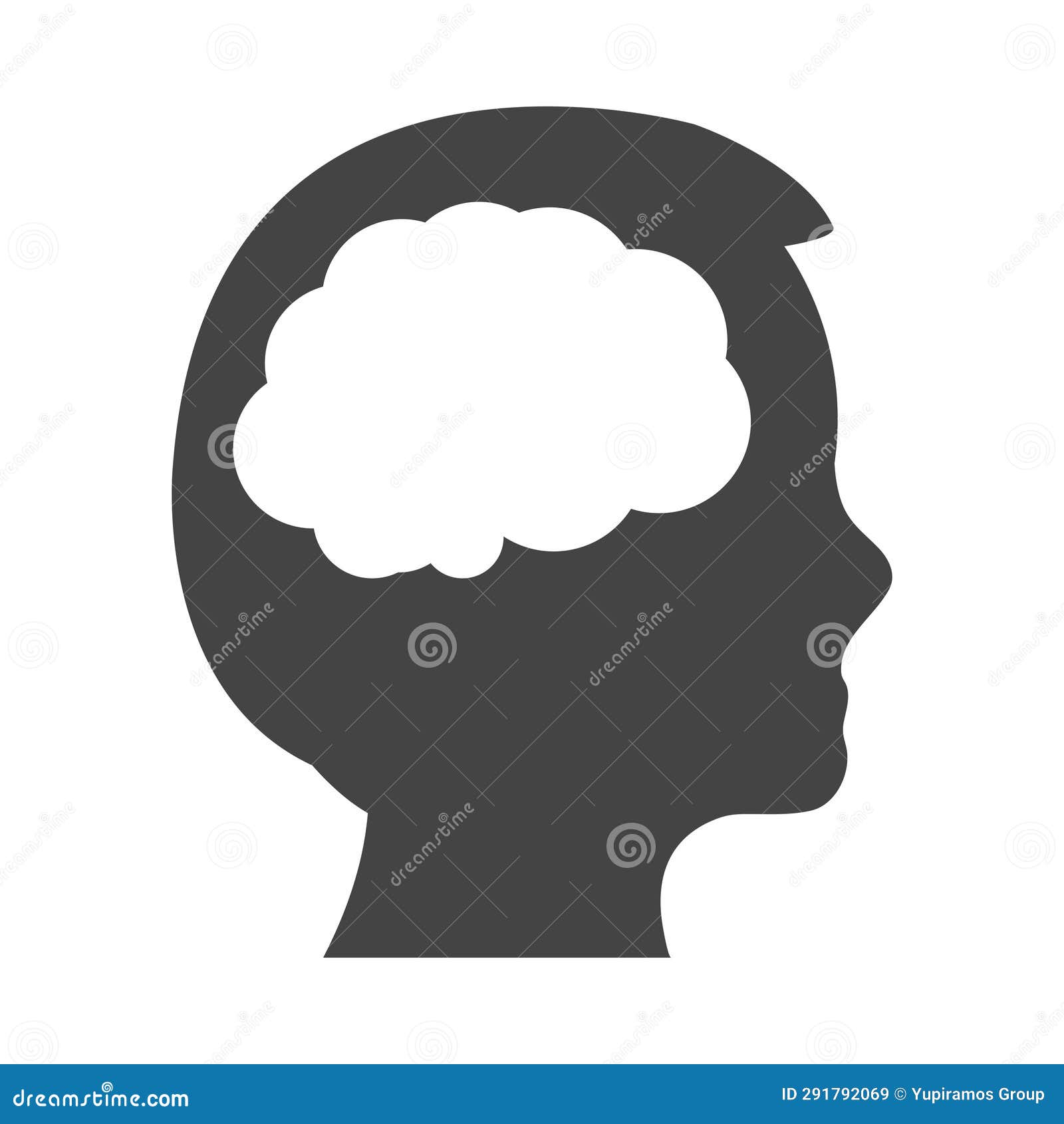 Profile Brain Icon Man Illustration Stock Vector - Illustration of ...