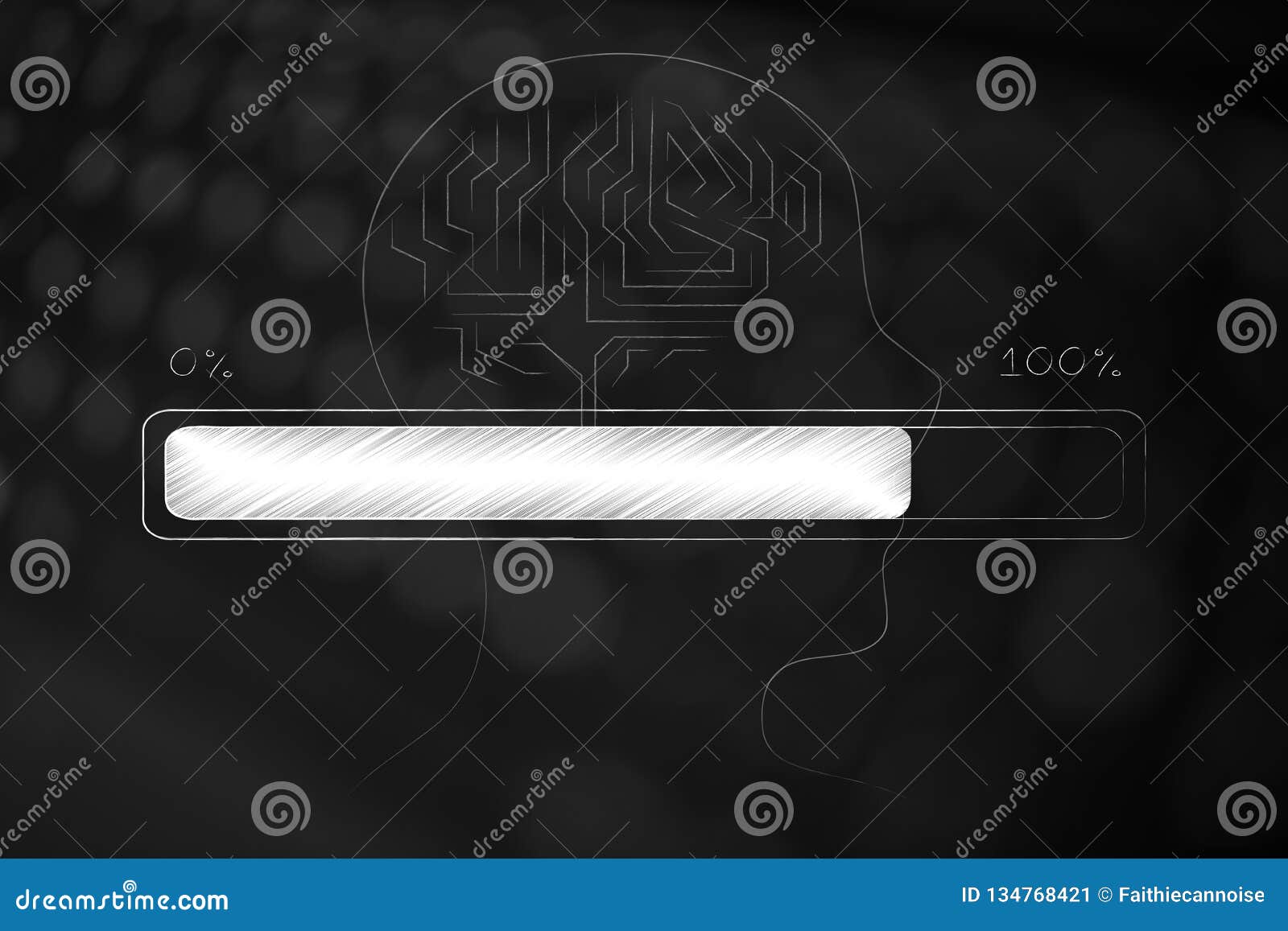 Profile with Brain Icon and Progress Bar Loading Idea on Top Stock ...
