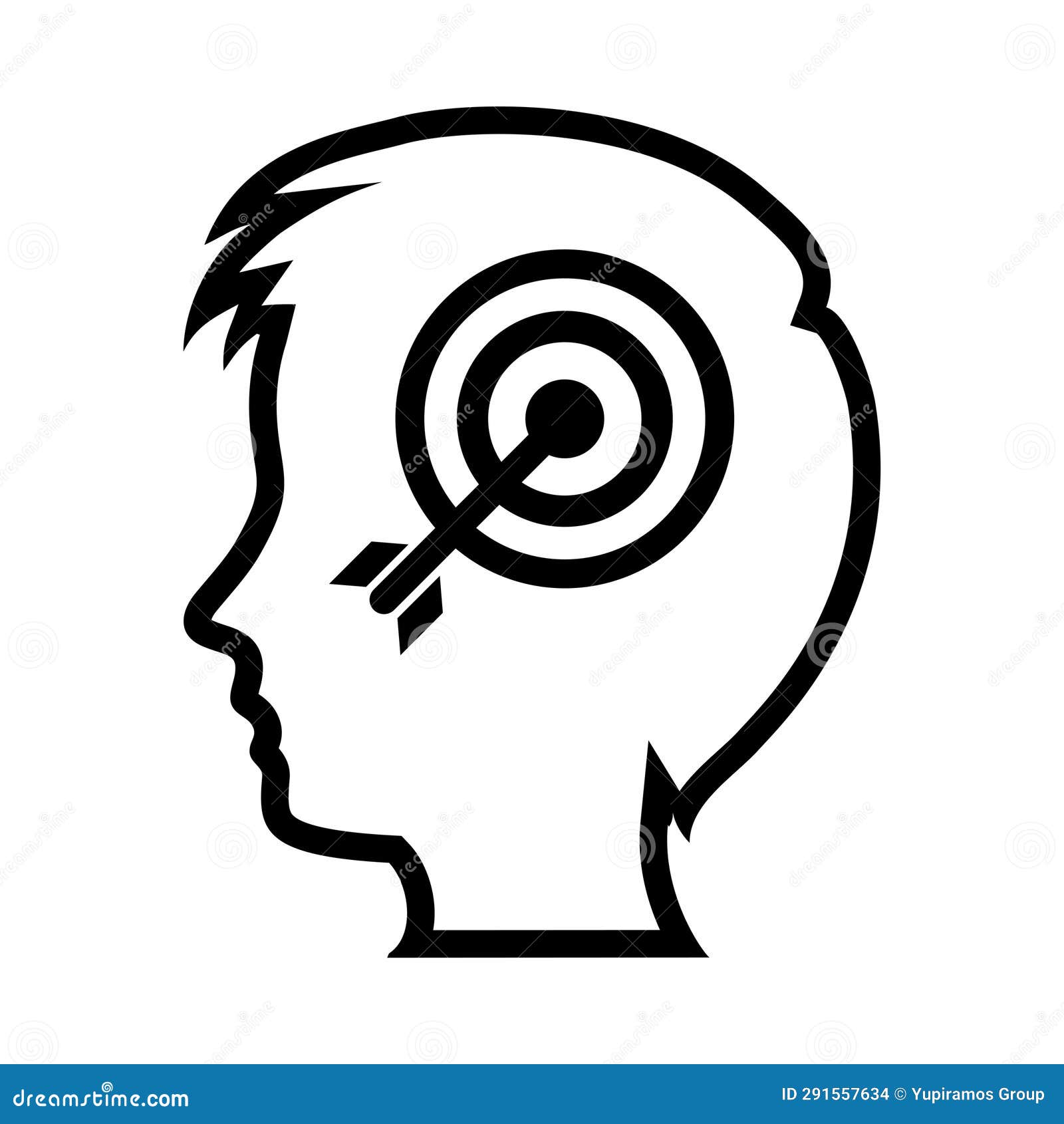 Profile brain icon target stock illustration. Illustration of science ...