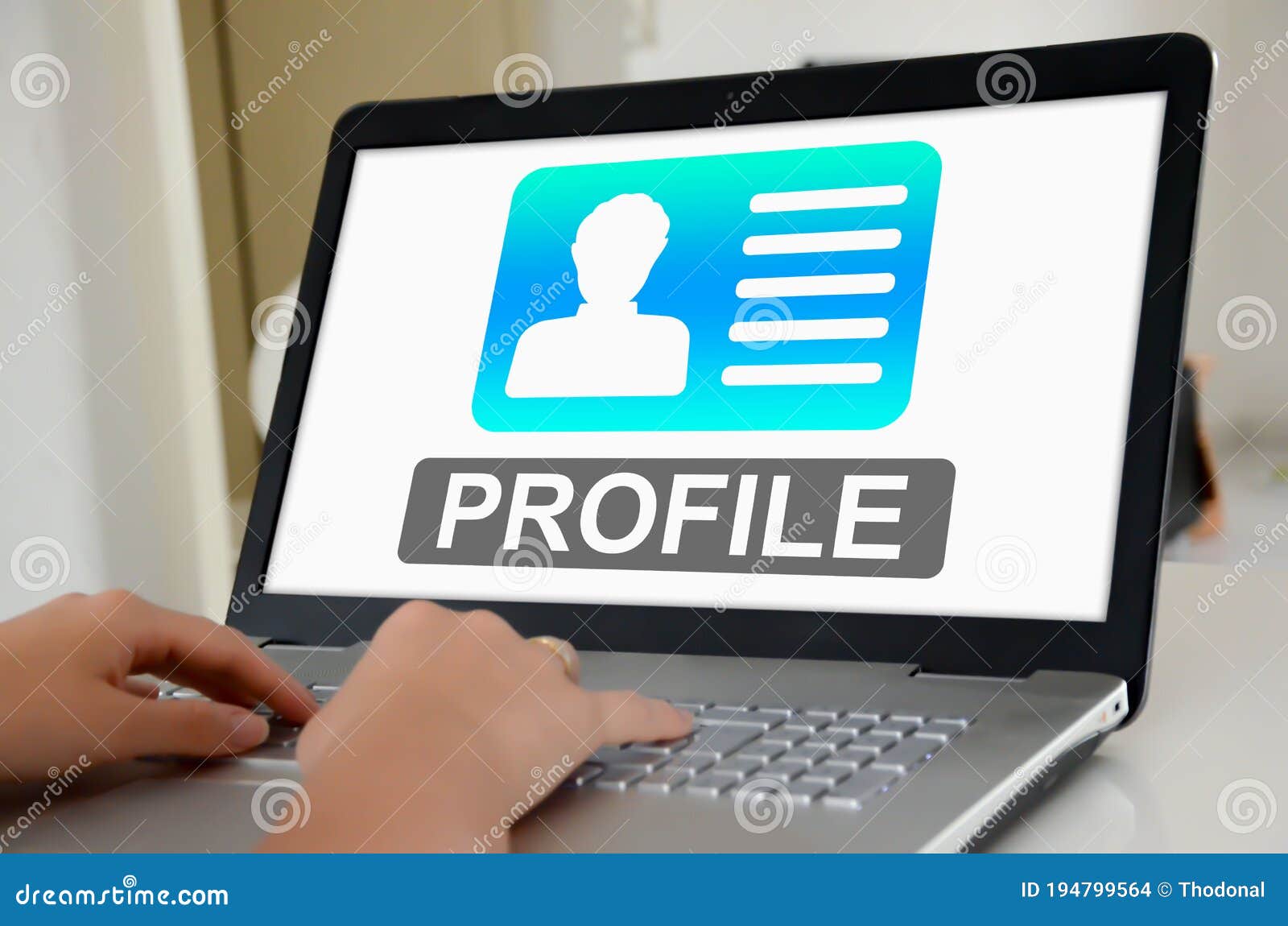 Profile Concept on a Laptop Screen Stock Photo - Image of concept ...