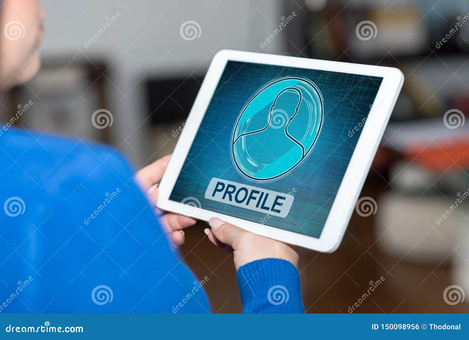 Profile Concept on a Tablet Stock Photo - Image of identity, business ...