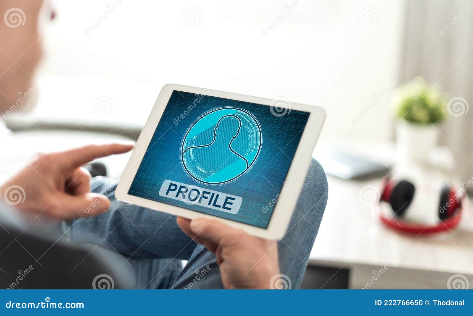 Profile Concept on a Tablet Stock Photo - Image of symbol, user: 222766650
