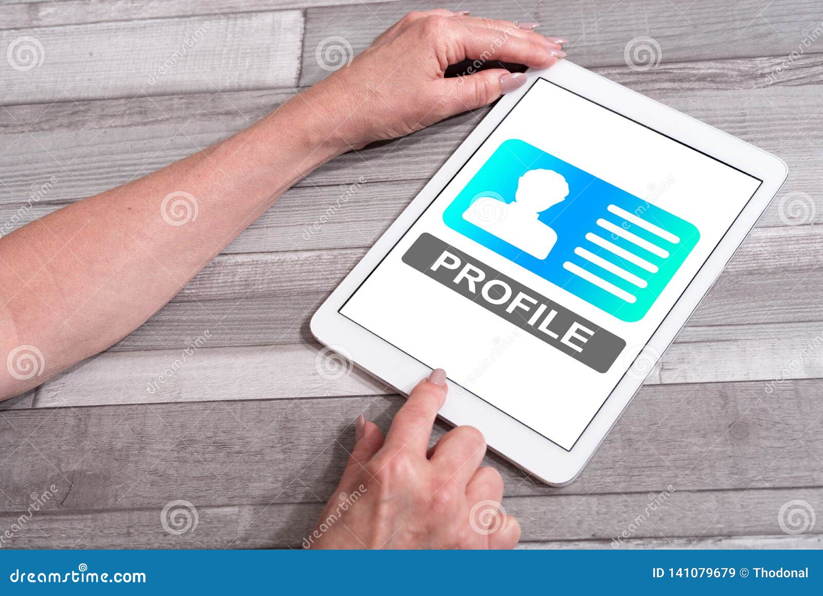 Profile Concept on a Tablet Stock Illustration - Illustration of ...