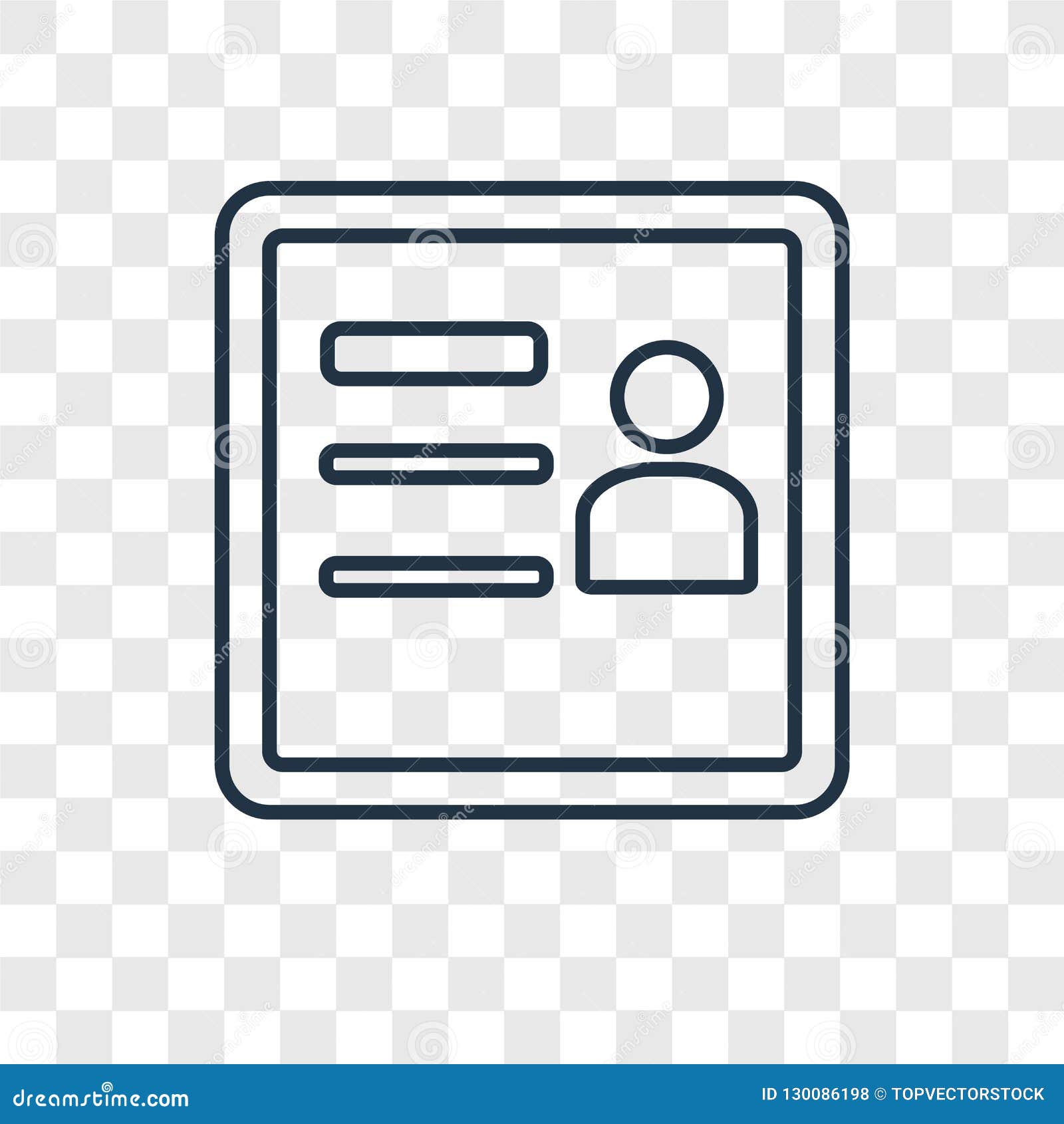 Profile Concept Vector Linear Icon Isolated on Transparent Background ...