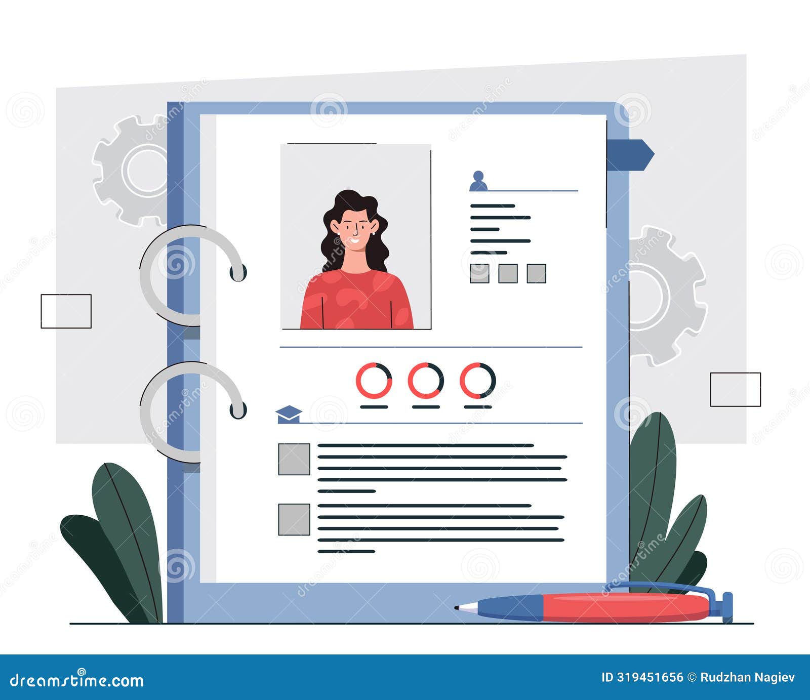 Profile Data of Woman. Document with Data and Personal Information ...