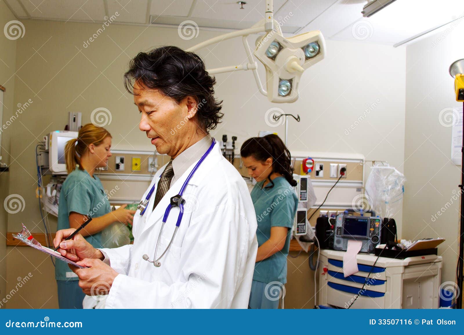 Profile of Doctor in Emergency Room Stock Photo - Image of person ...
