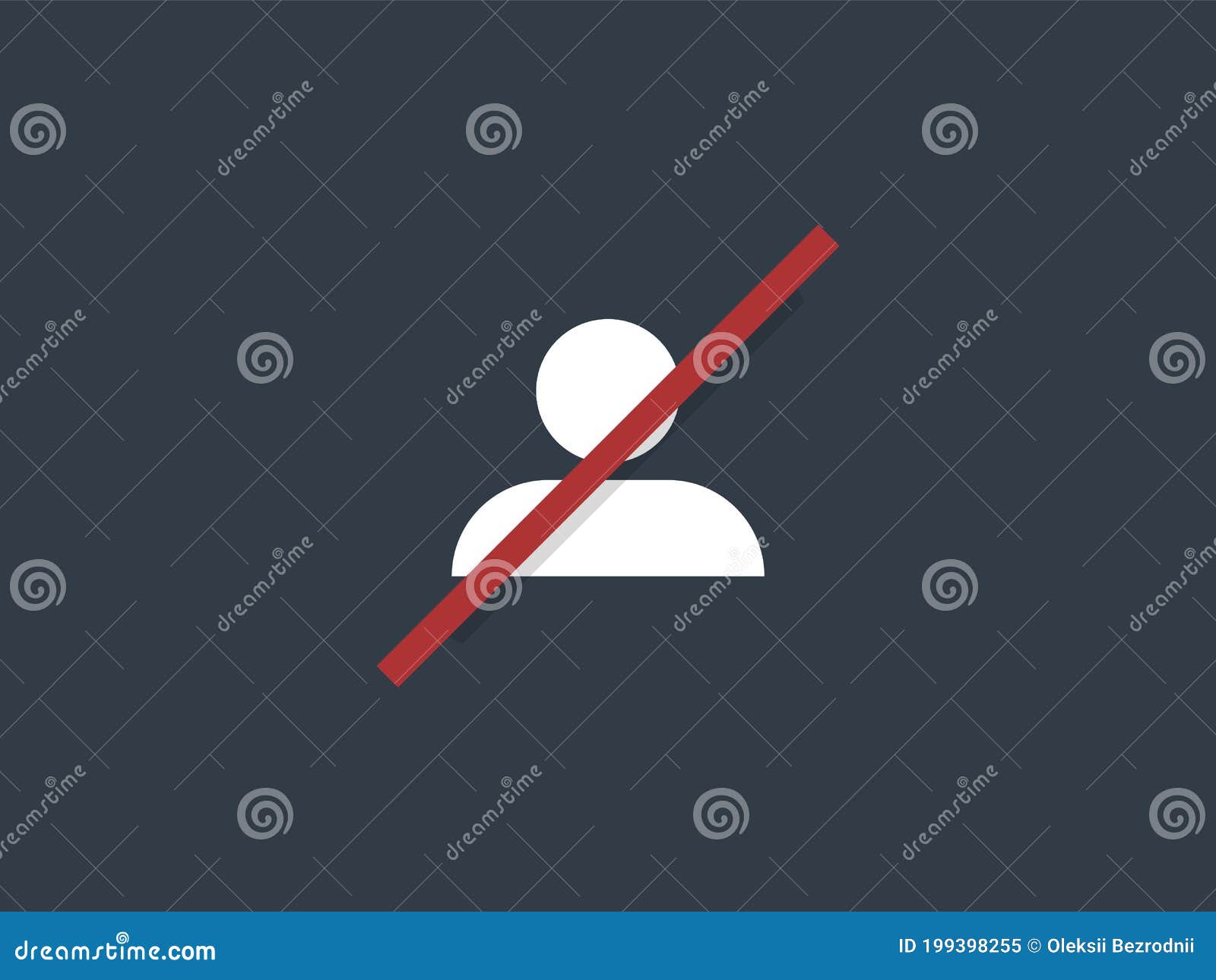 Profile Does Not Exist Icon. Customer White Contour Marked With Red ... Profile Does Not Exist Icon. Customer White Contour Marked With Red ...