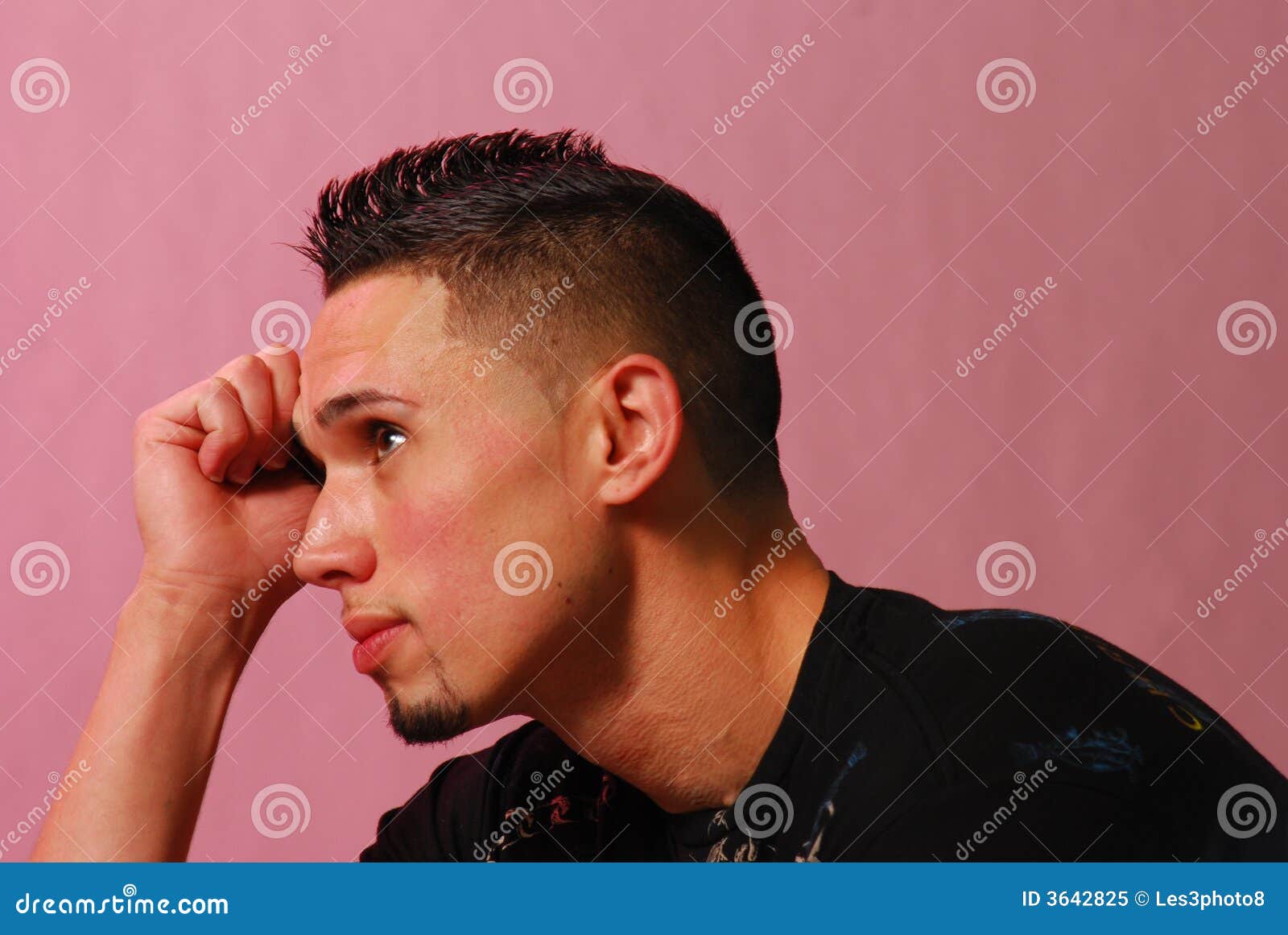 Profile with faux-hawk stock image. Image of thinking - 3642825