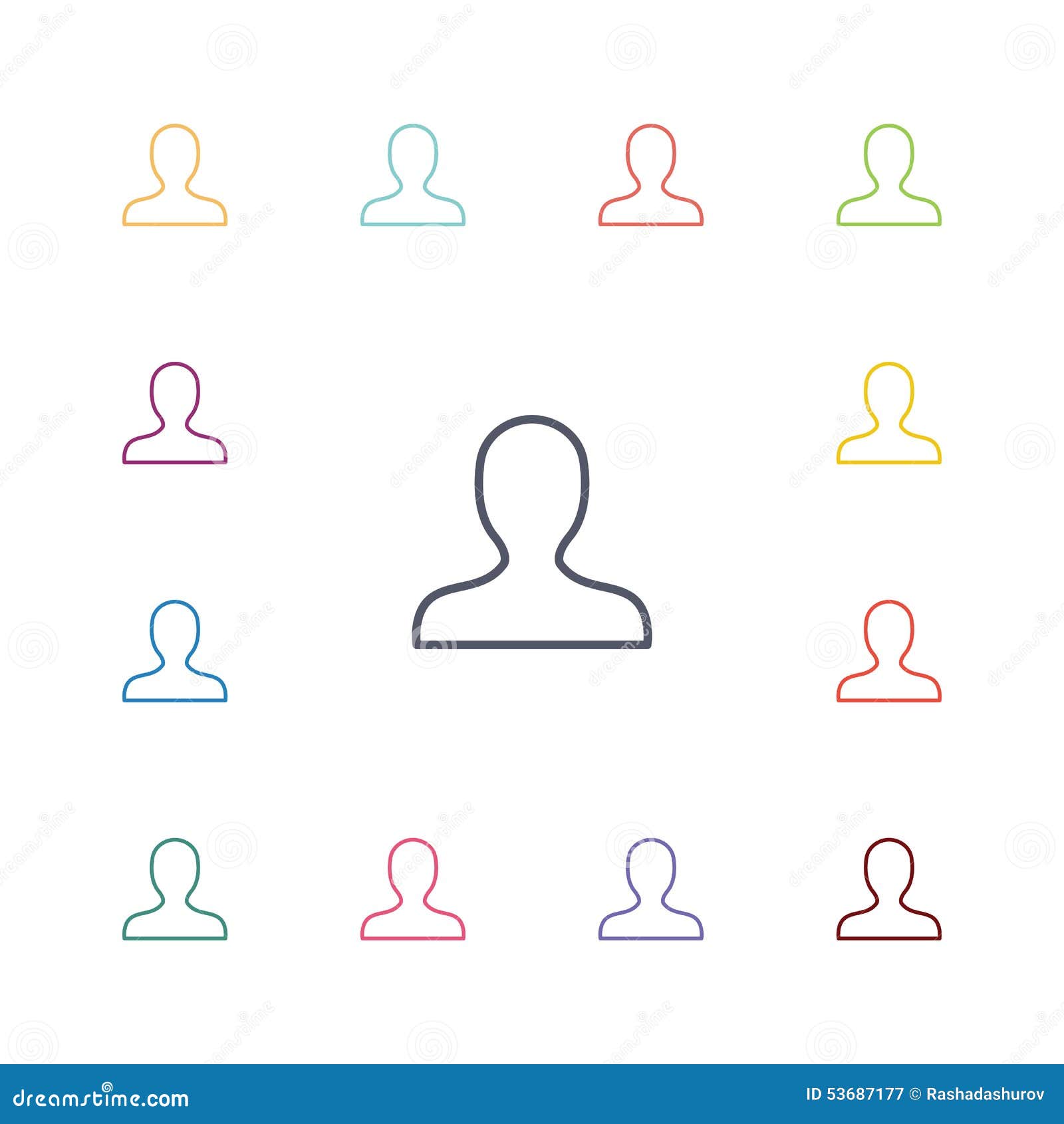 Profile flat icons set stock vector. Illustration of silhouette - 53687177