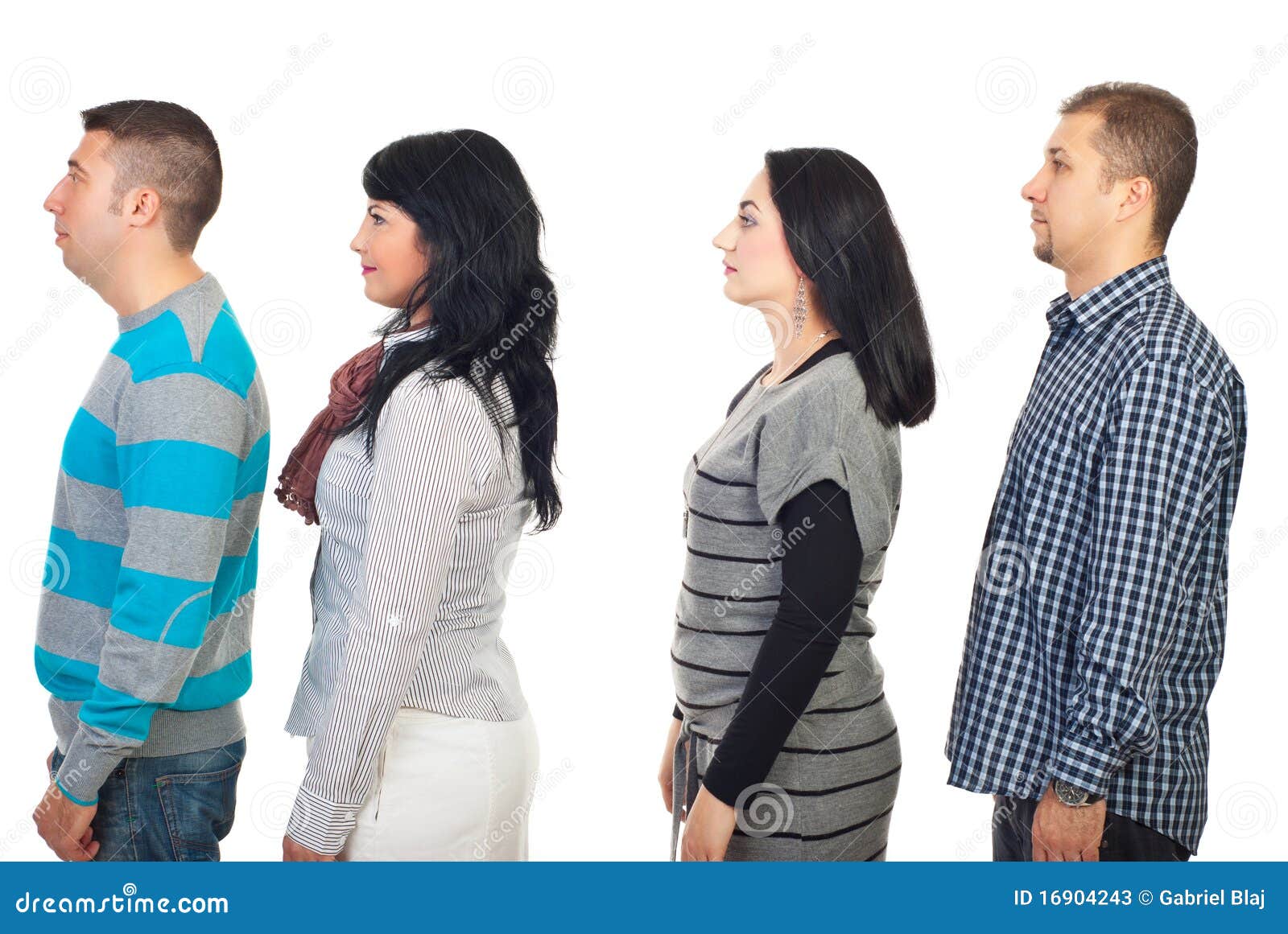 Profile of four people stock image. Image of group, caucasian - 16904243