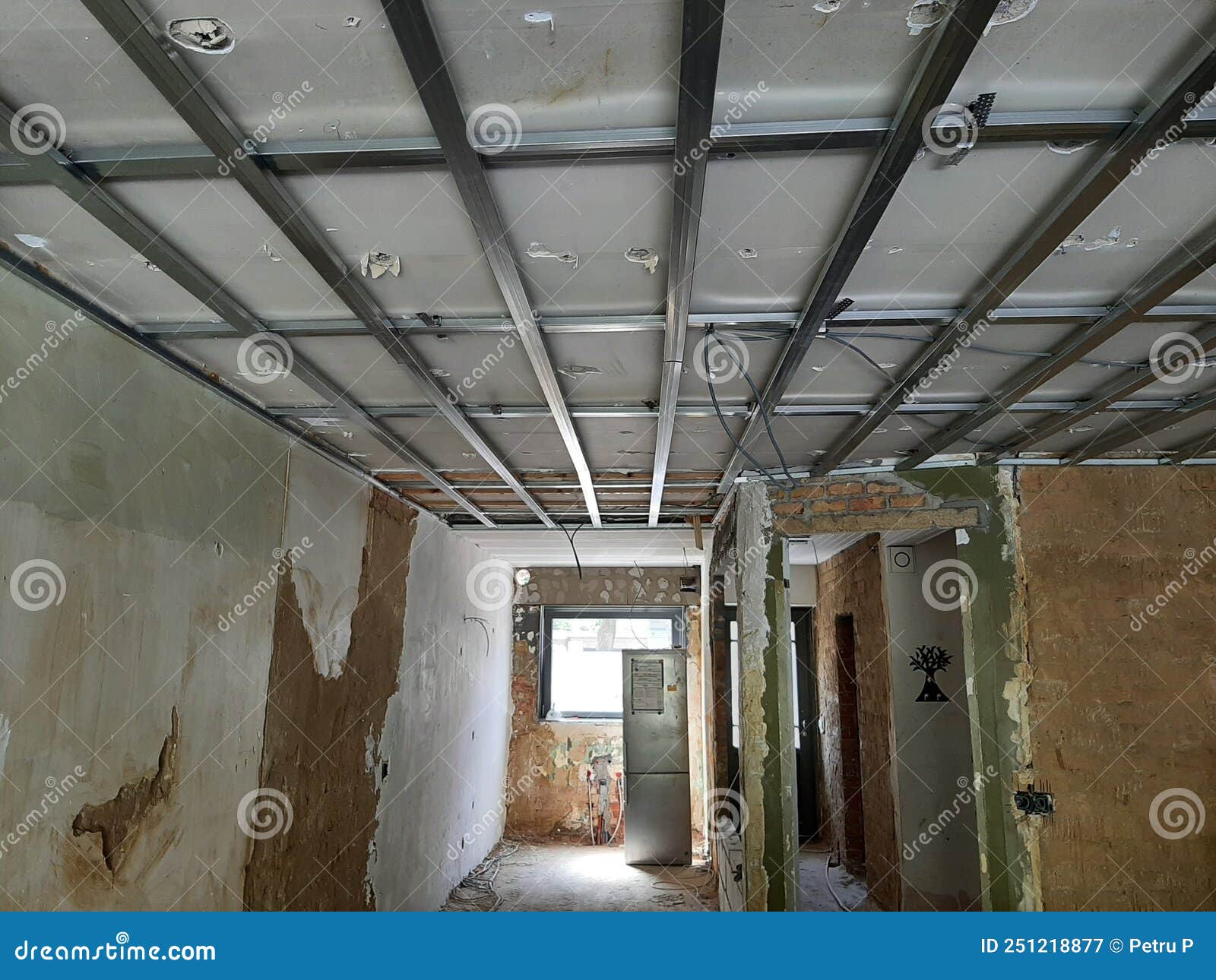 Profile Frame for Plasterboard on the Ceiling Stock Image - Image of ...