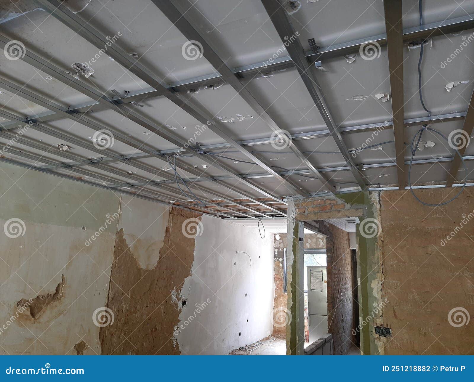 Profile Frame for Plasterboard on the Ceiling Stock Photo - Image of ...