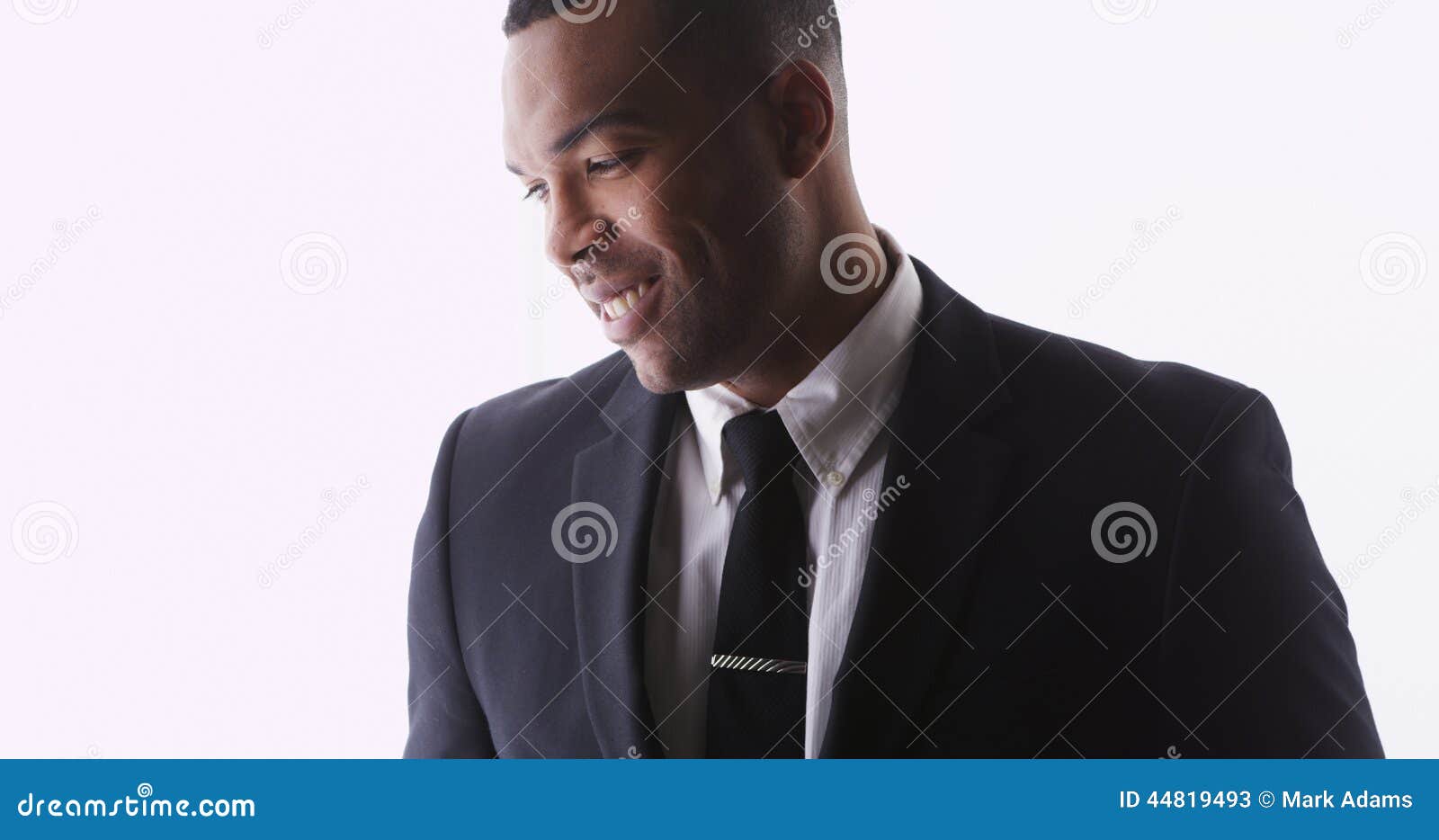 Profile of Handsome Black Man Wearing a Suit Stock Image - Image of ...