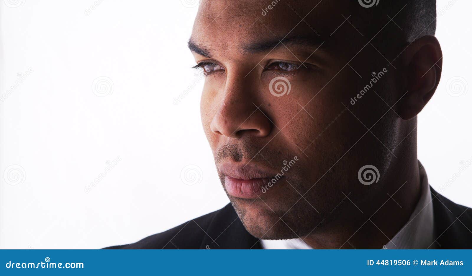 Profile of Handsome Black Man Wearing a Suit Stock Photo - Image of ...