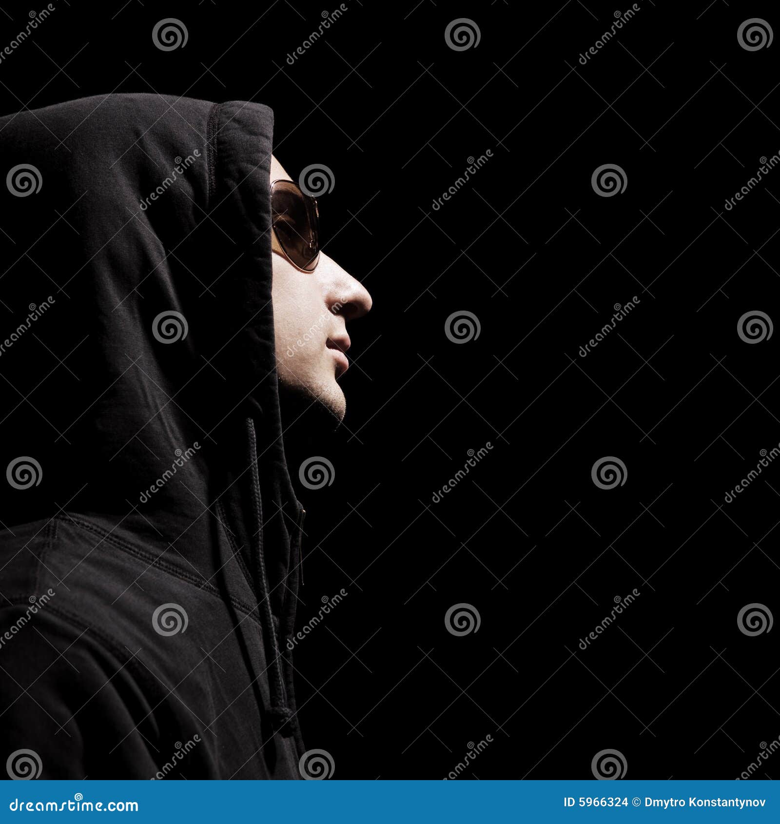 Profile of Handsome Man in Hood Stock Photo - Image of confident, style ...