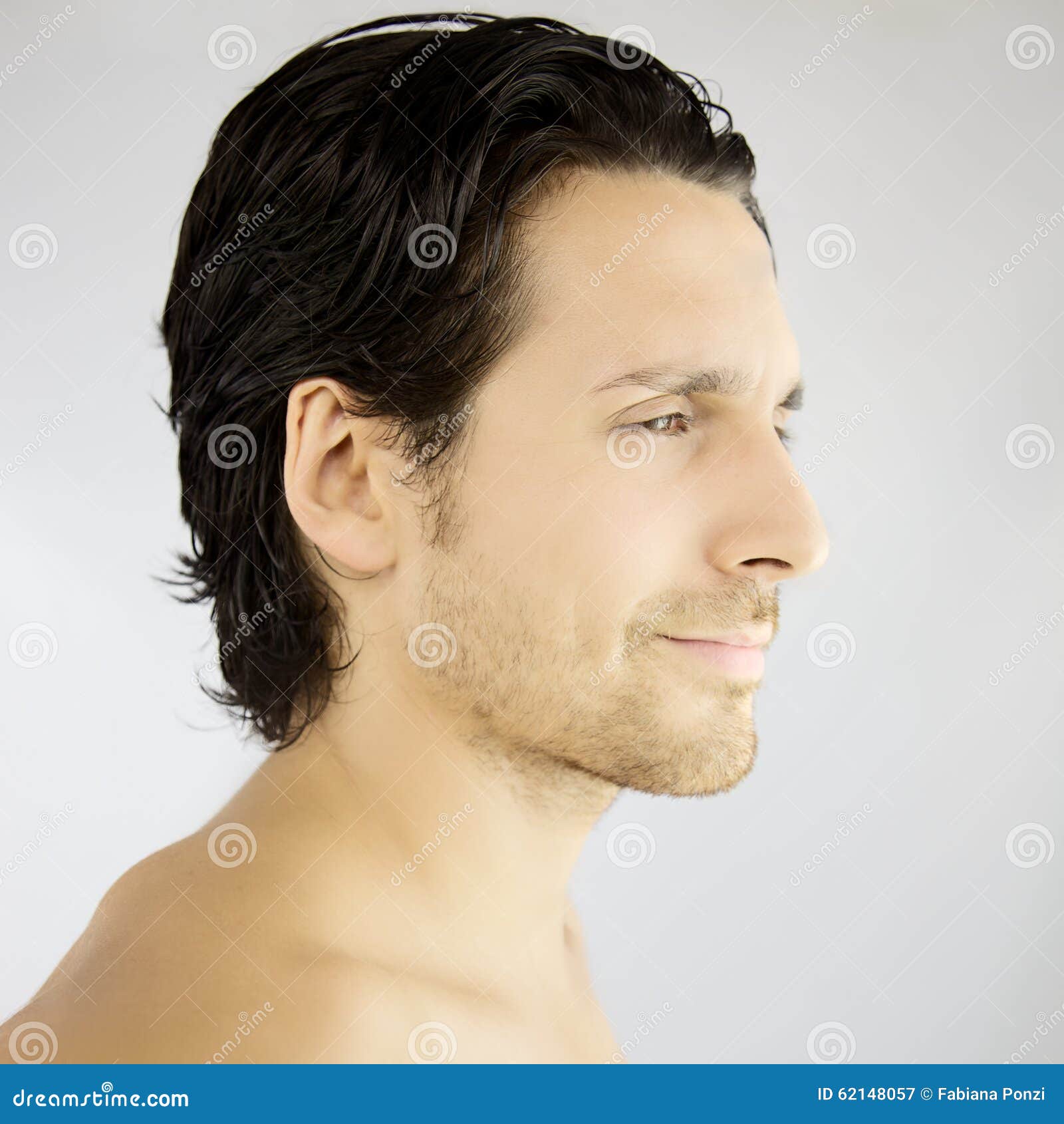 Profile of a Handsome Man Smiling Stock Image - Image of fashion ...