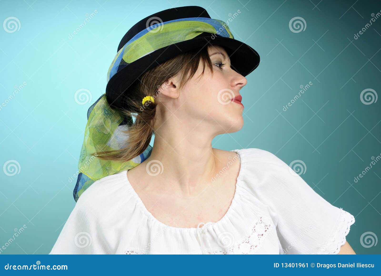 Profile of Happy Girl Smiling Stock Image - Image of accessory, smiling ...