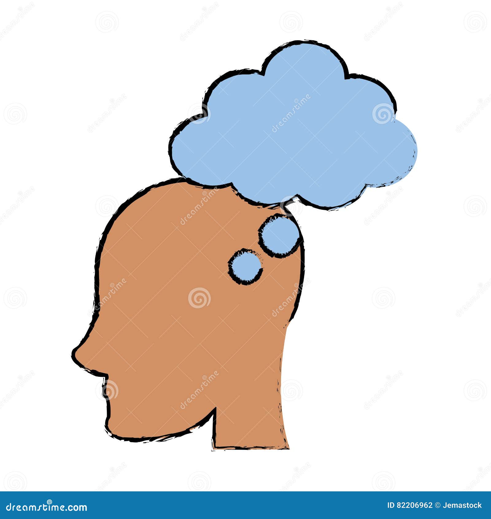 Man Head With Bubble Thoughts Of Maths And Physics Formulas. Man ...