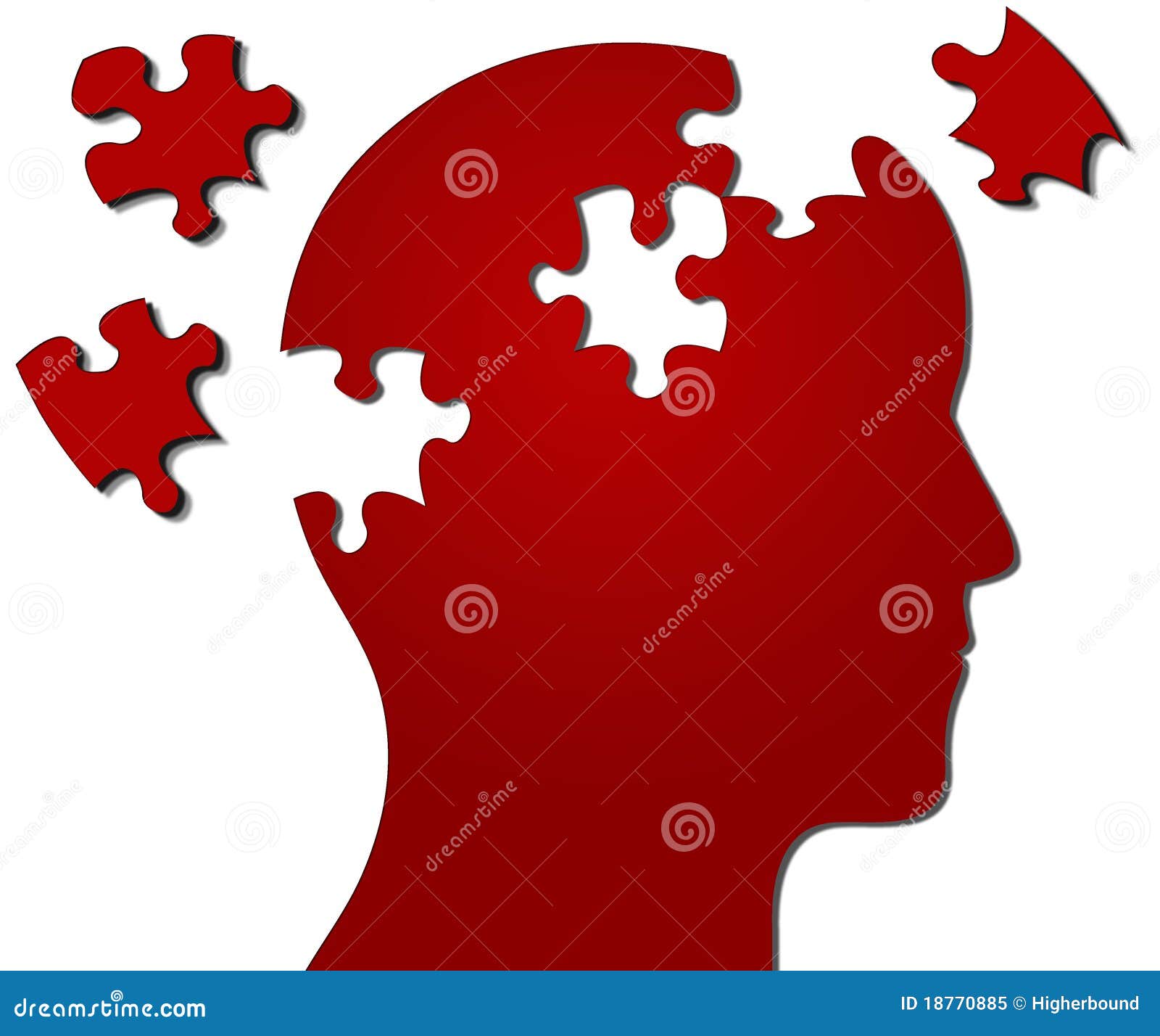 Profile of Head with Jigsaw Pieces Missing Stock Illustration ...