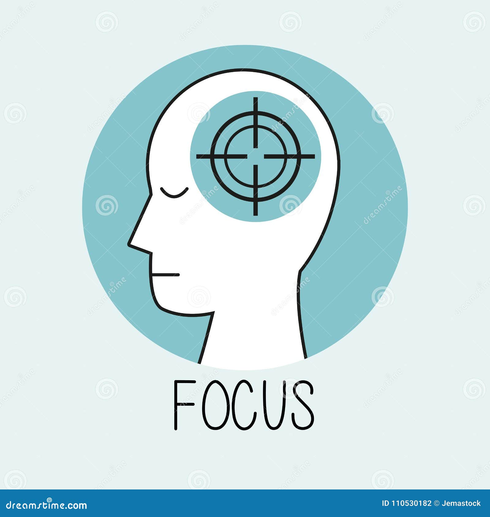 Profile human head focus stock vector. Illustration of business - 110530182