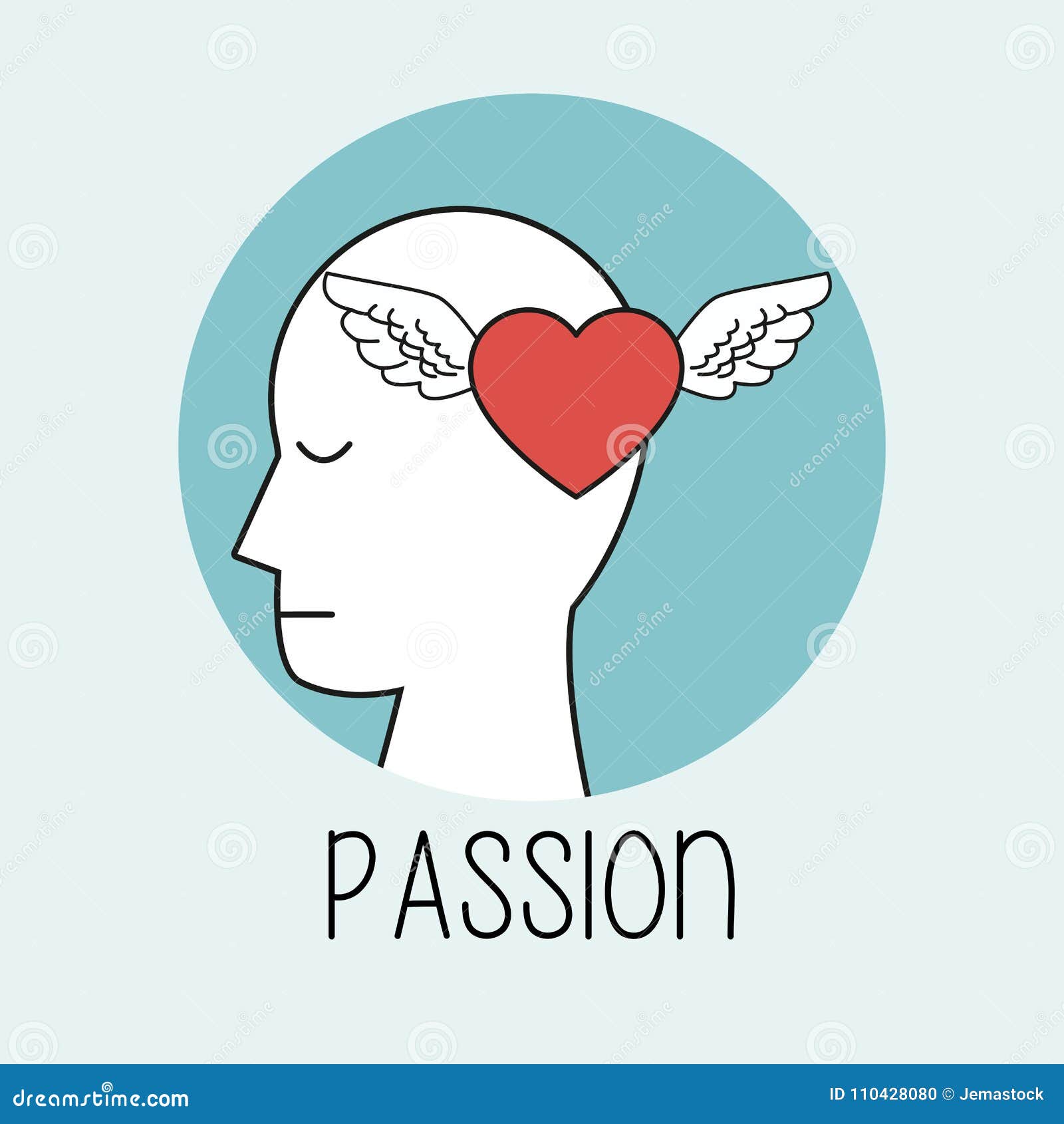 Profile human head passion stock vector. Illustration of light - 110428080