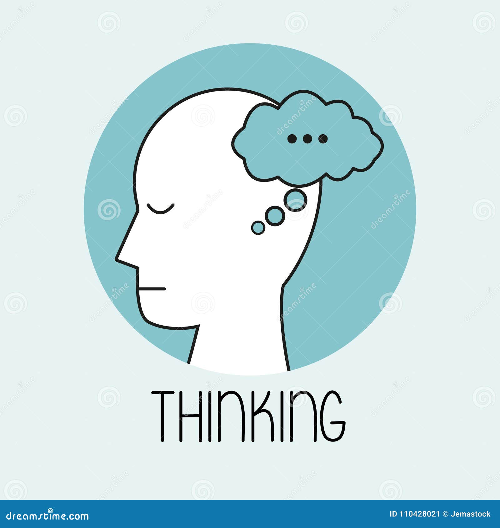 Profile Human Head Thinking Stock Vector - Illustration of symbol ...