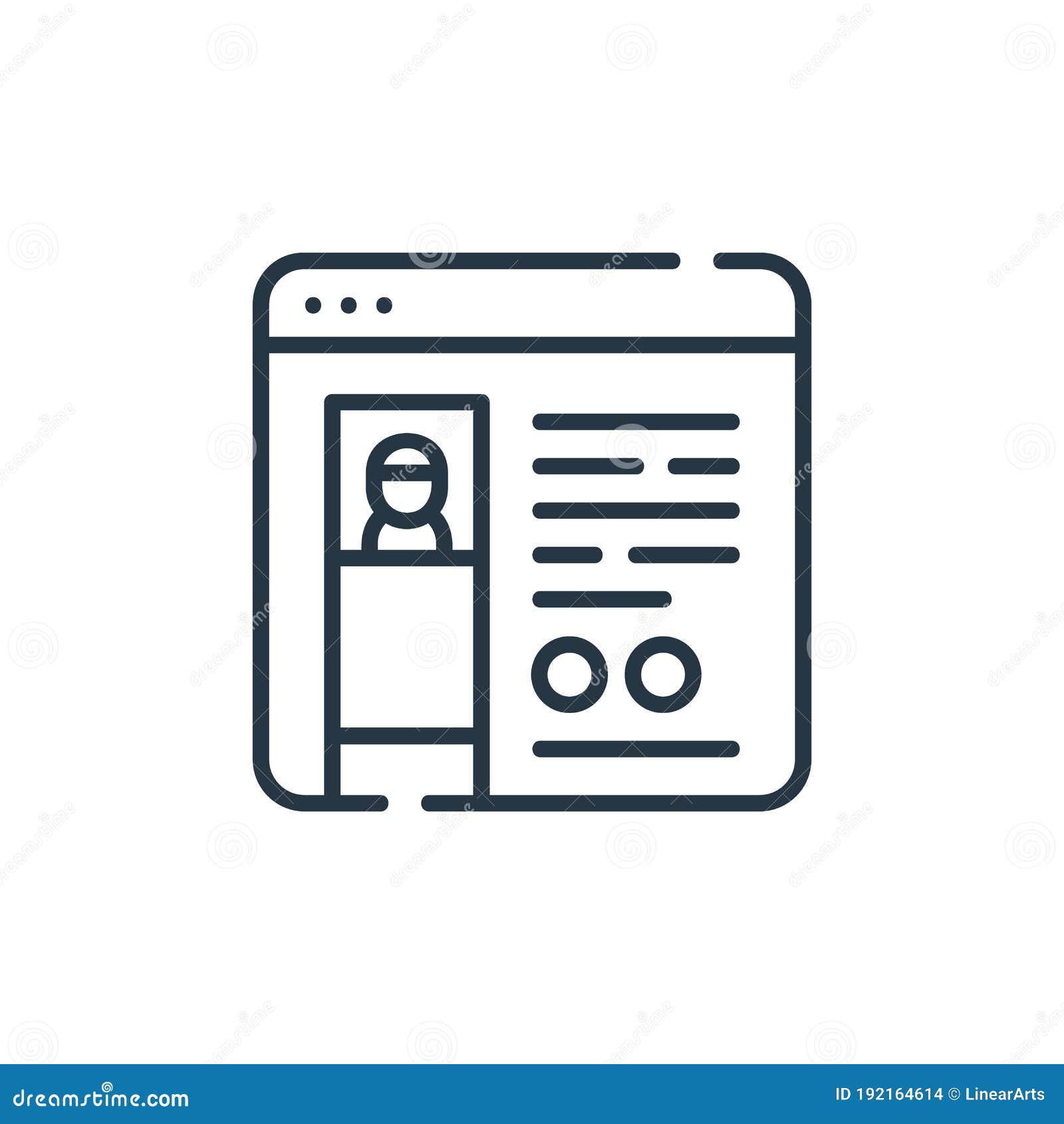 Profile Icon Vector from Digital Learning Concept. Thin Line ...