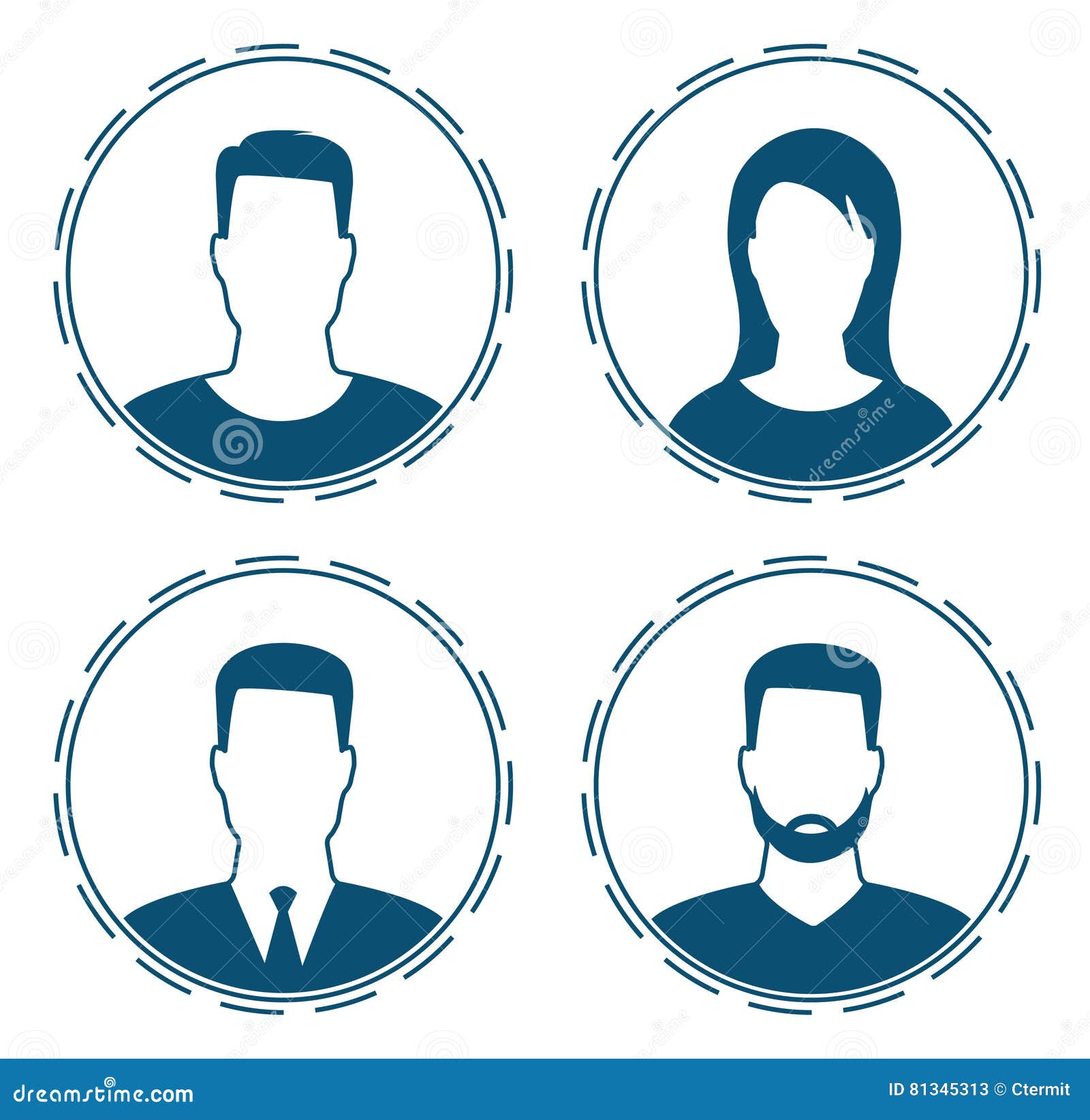 Profile icons stock vector. Illustration of head, clerk - 81345313