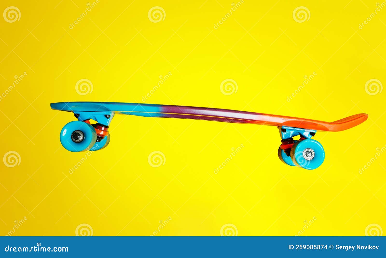 Profile Image of Color Skate Board Isolated Over Yellow Stock Photo ...